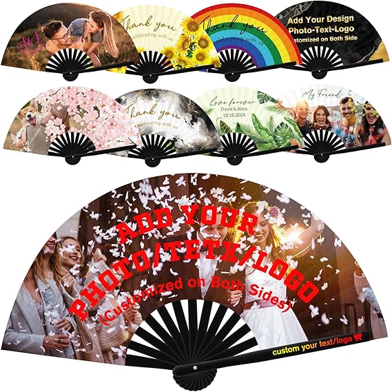 Amazon.com: Personalized Decorative Folding Fans with Photo Custom Fans ...