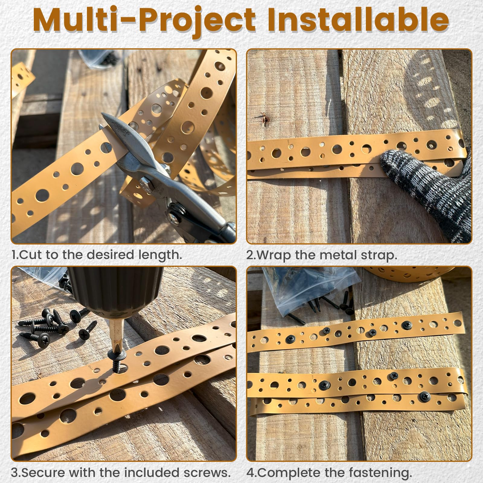 Snapklik.com : Brown Coating Metal Strapping 1-Inch X 33FT 0.6mm ...