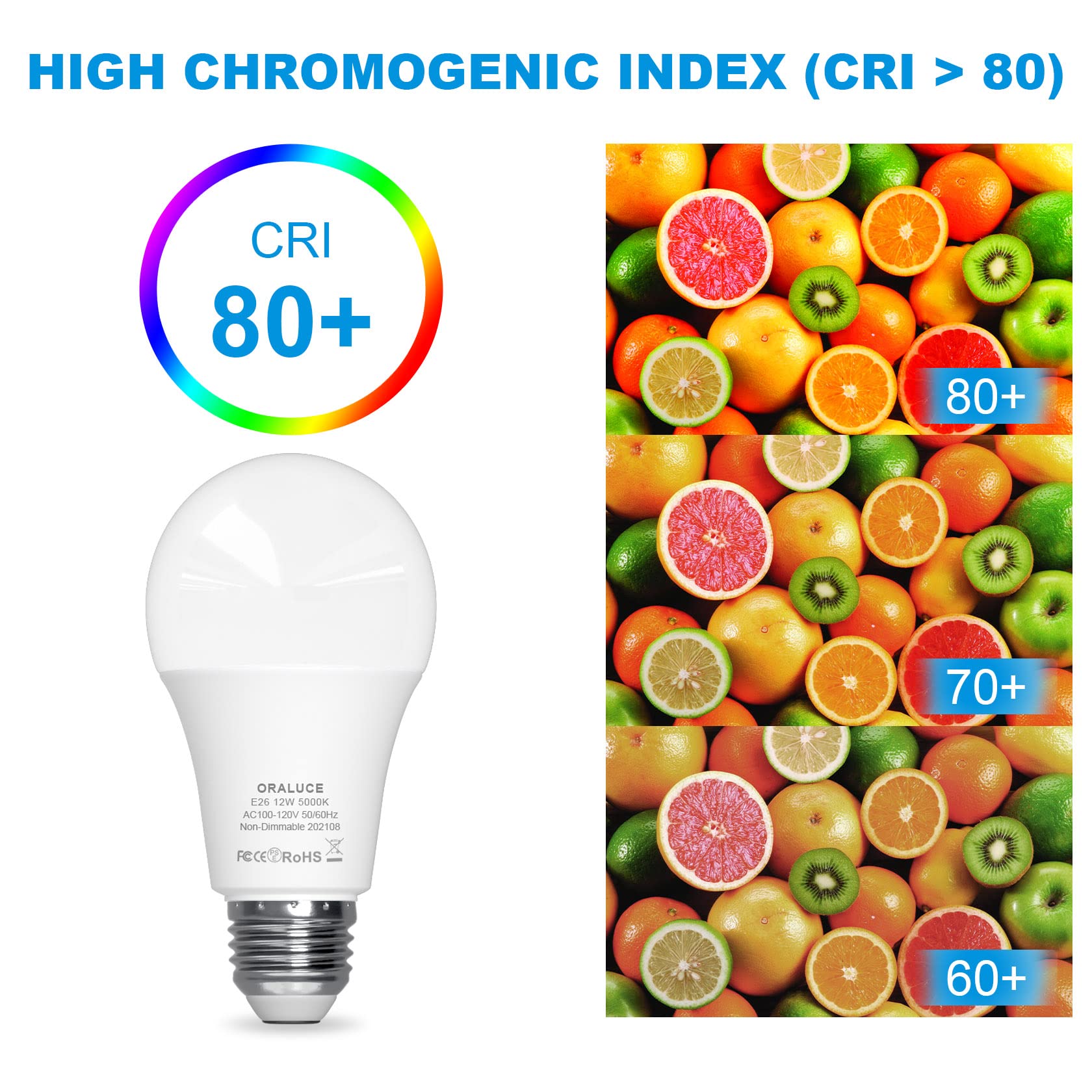 Snapklik.com : LED Light Bulb, A19 12W Lightbulbs, 100 Watt Equivalent ...