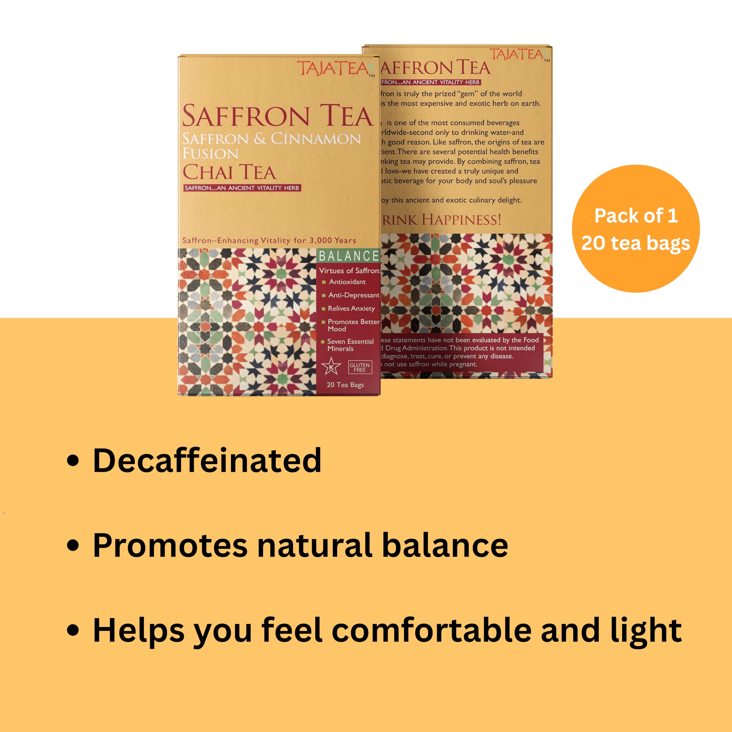 Snapklik.com : Taja Saffron Tea - Saffron & Cinnamon Fusion Chai ...