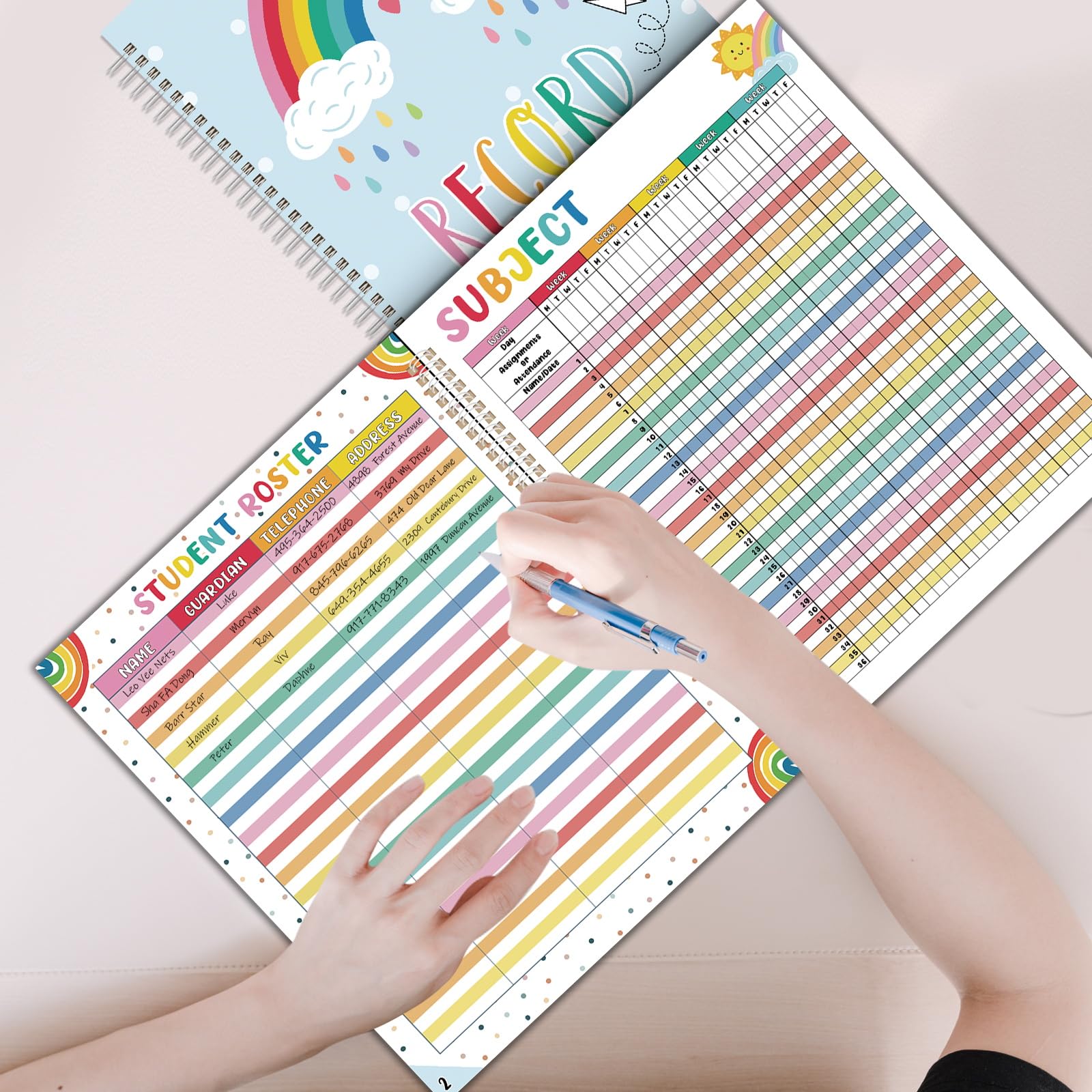 Snapklik.com : Rainbow Record Book Color Teacher Record Book Rainbow ...