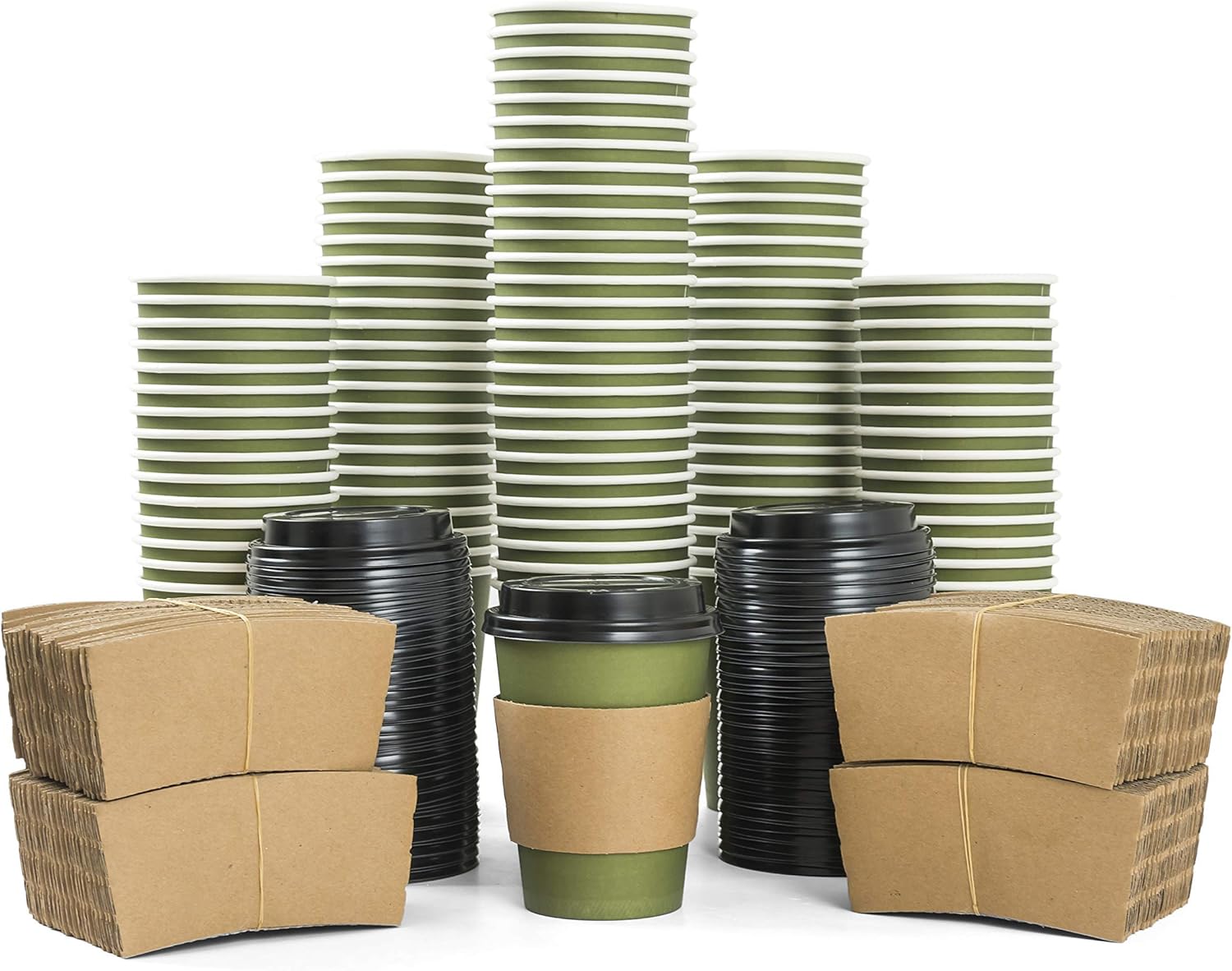 Amazon.com: 100 Pack Disposable Coffee Cups With Lids by EMP ...