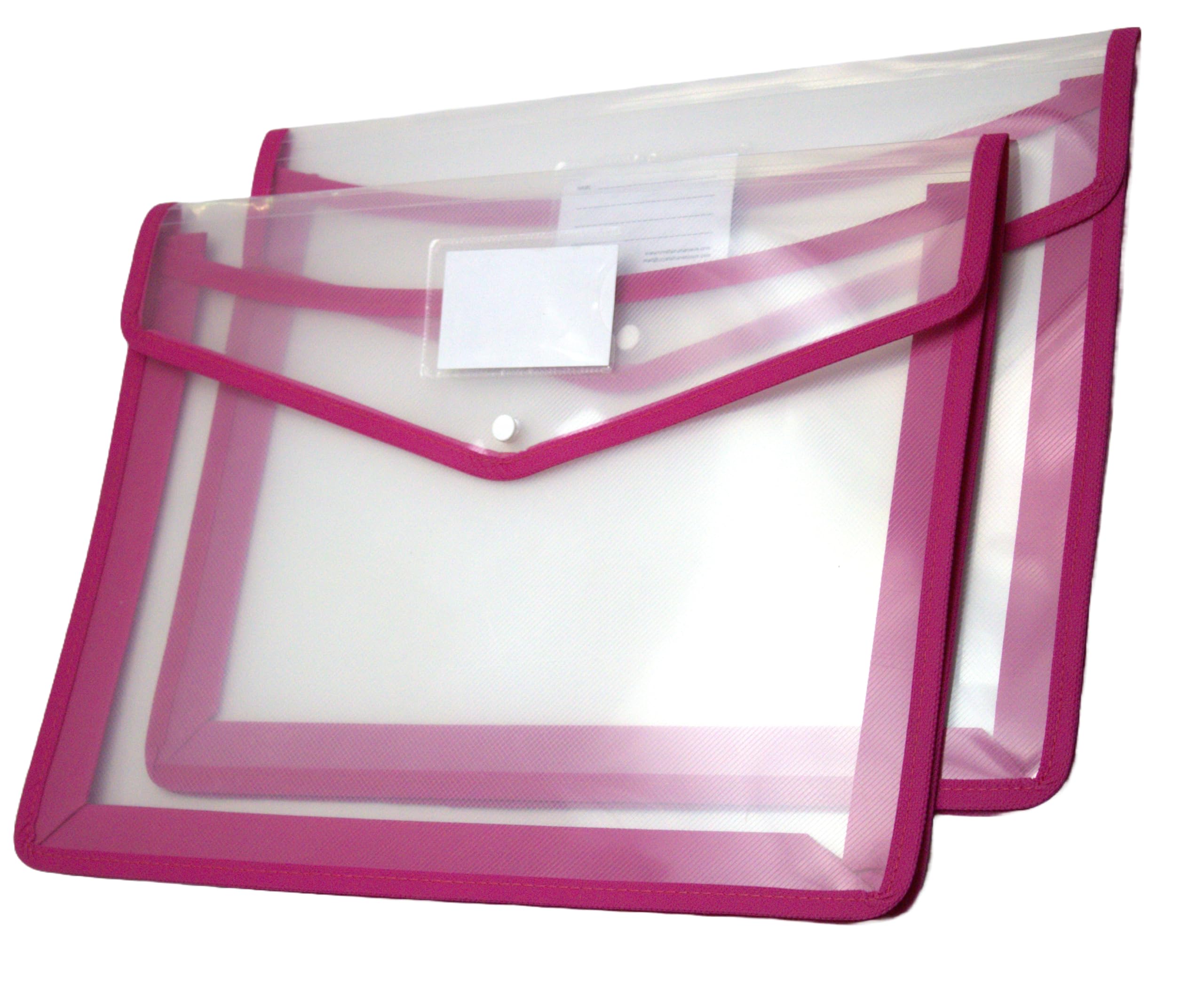 Expandable A3 Document Button Folder Bag with Name Card - Clear Envelop ...