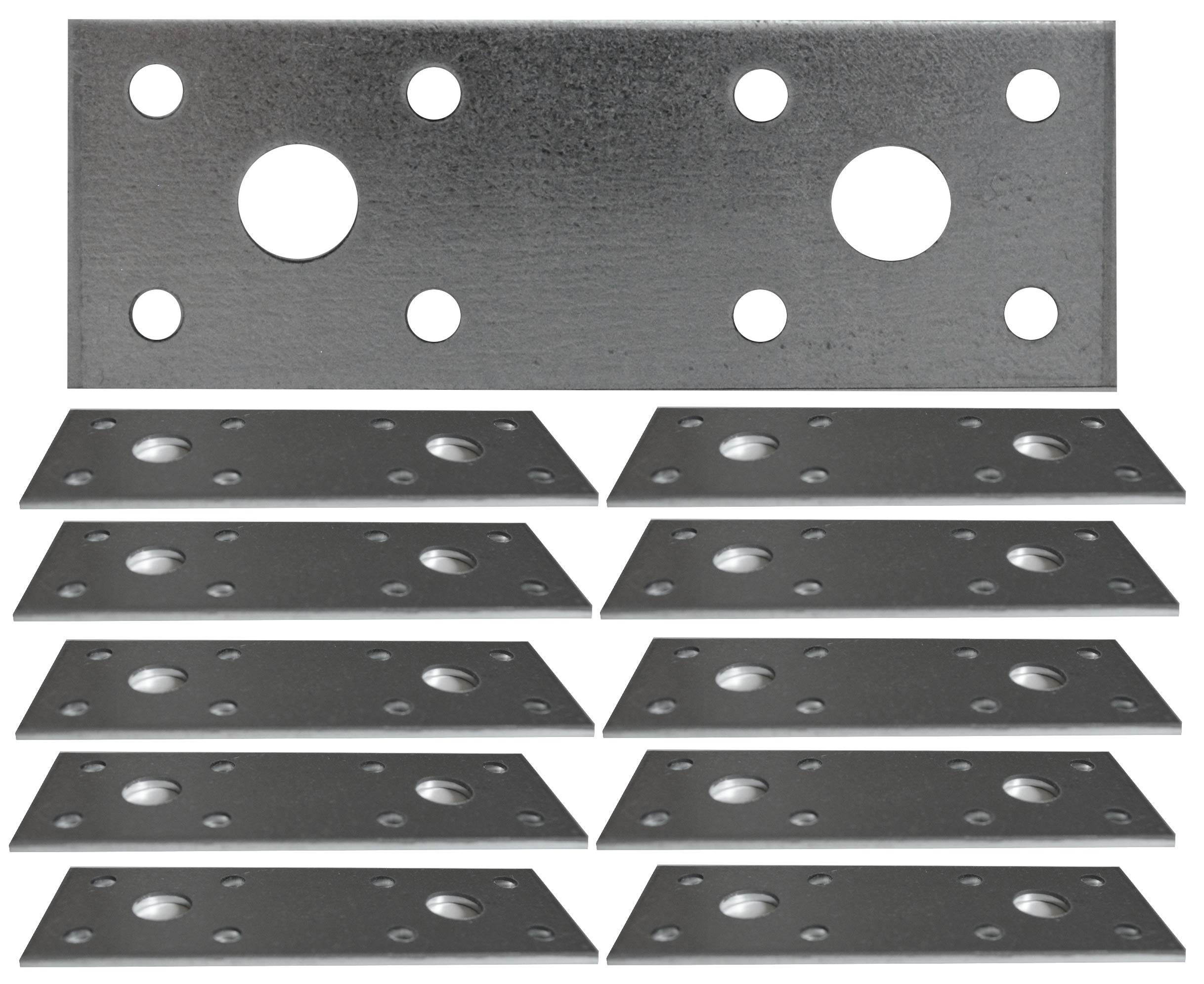 Pack of 50pcs Flat Connecting Joining Plate Galvanised Heavy Duty Metal ...