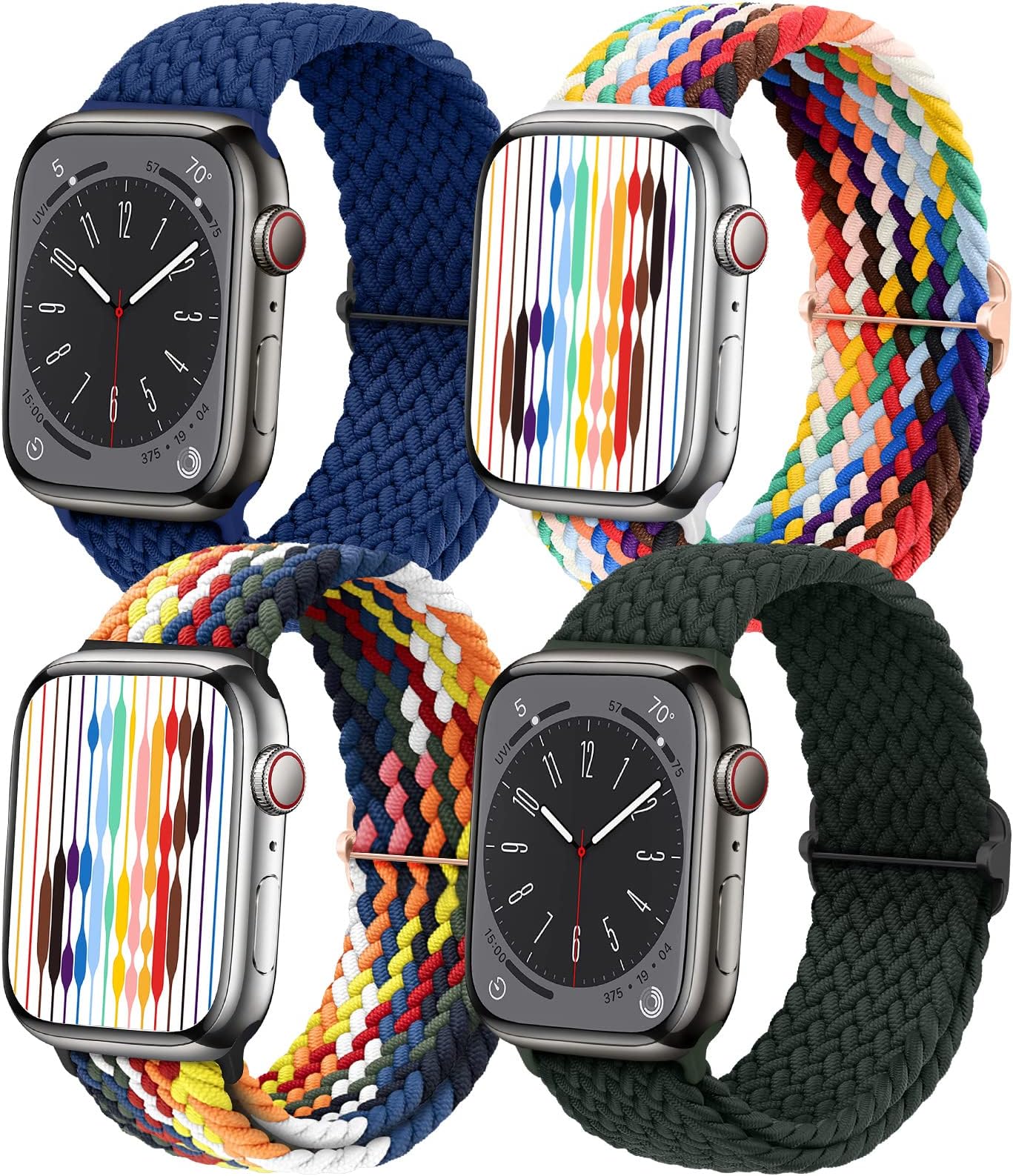 Stretchy Braided Bands Compatible with Apple Watch Band 40mm 42mm 38mm ...
