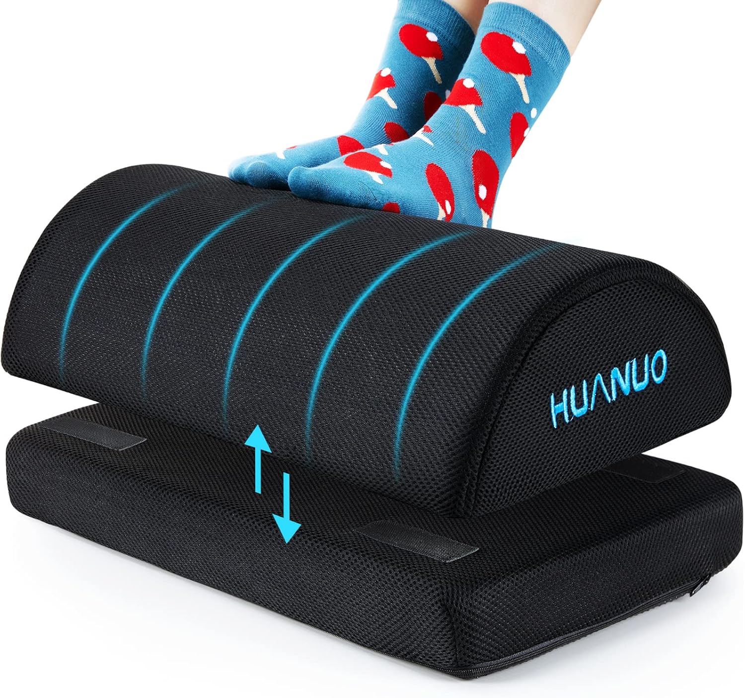 Adjustable Foot Rest - Under Desk Footrest with 2 Optional Covers for ...