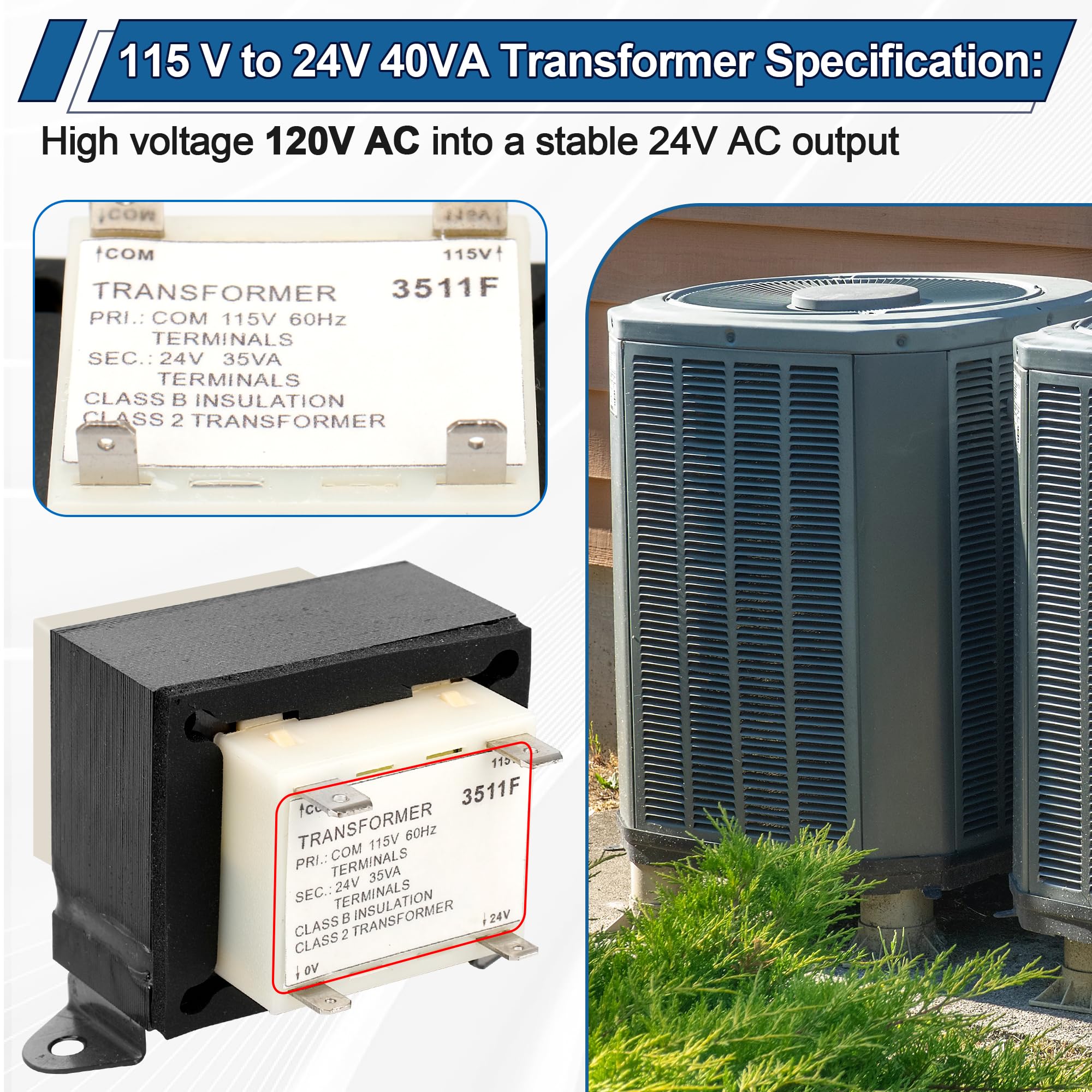 Snapklik.com : TRR01729 Furnace Transformer Replacement For 115V To 24V ...