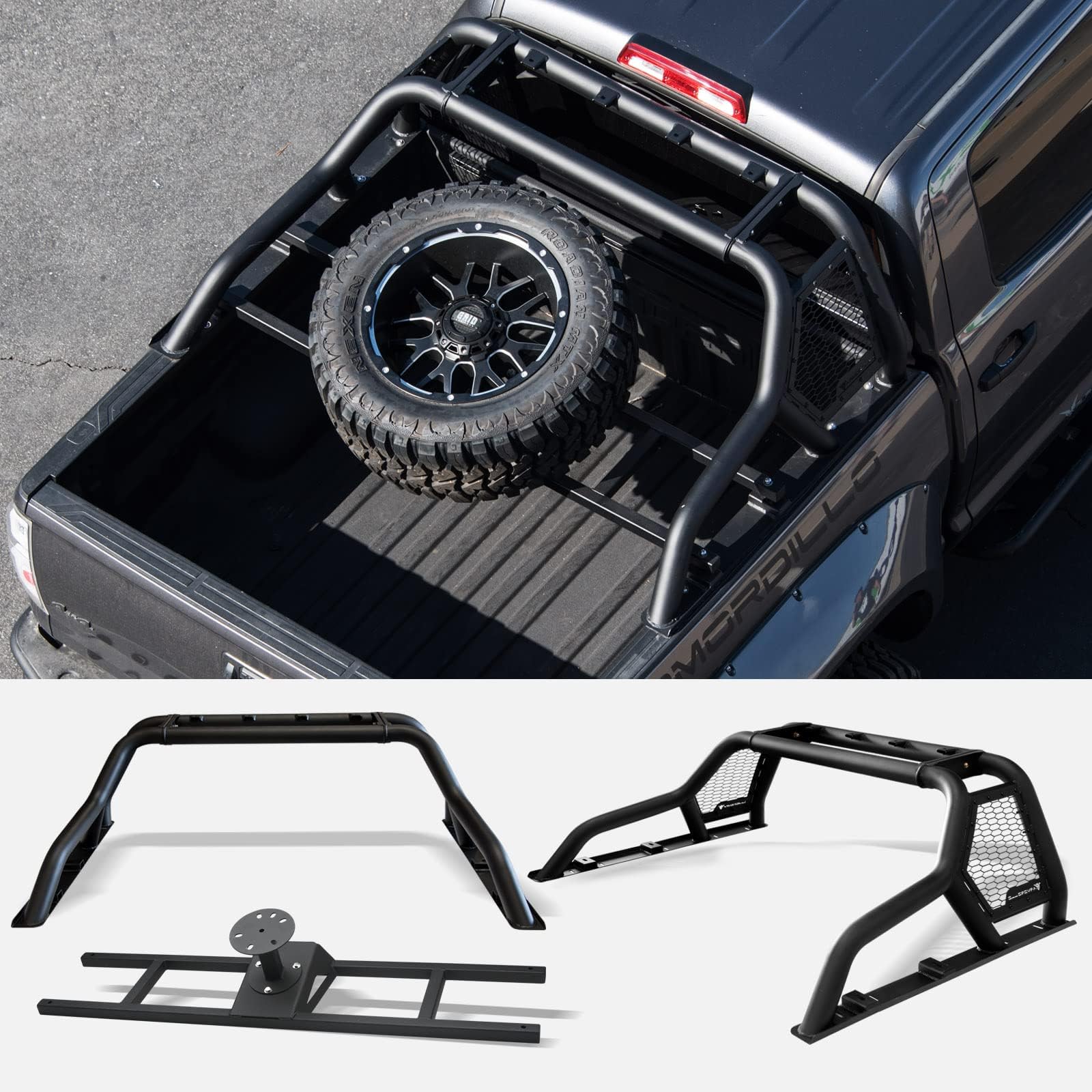 Amazon.com: Rough Country Bed Mount Spare Tire Carrier for Toyota ...