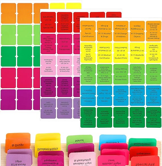 Tabs for FAR/AIM 2021/2022 and FAA Index Book Tabs Colored Tabs for ...