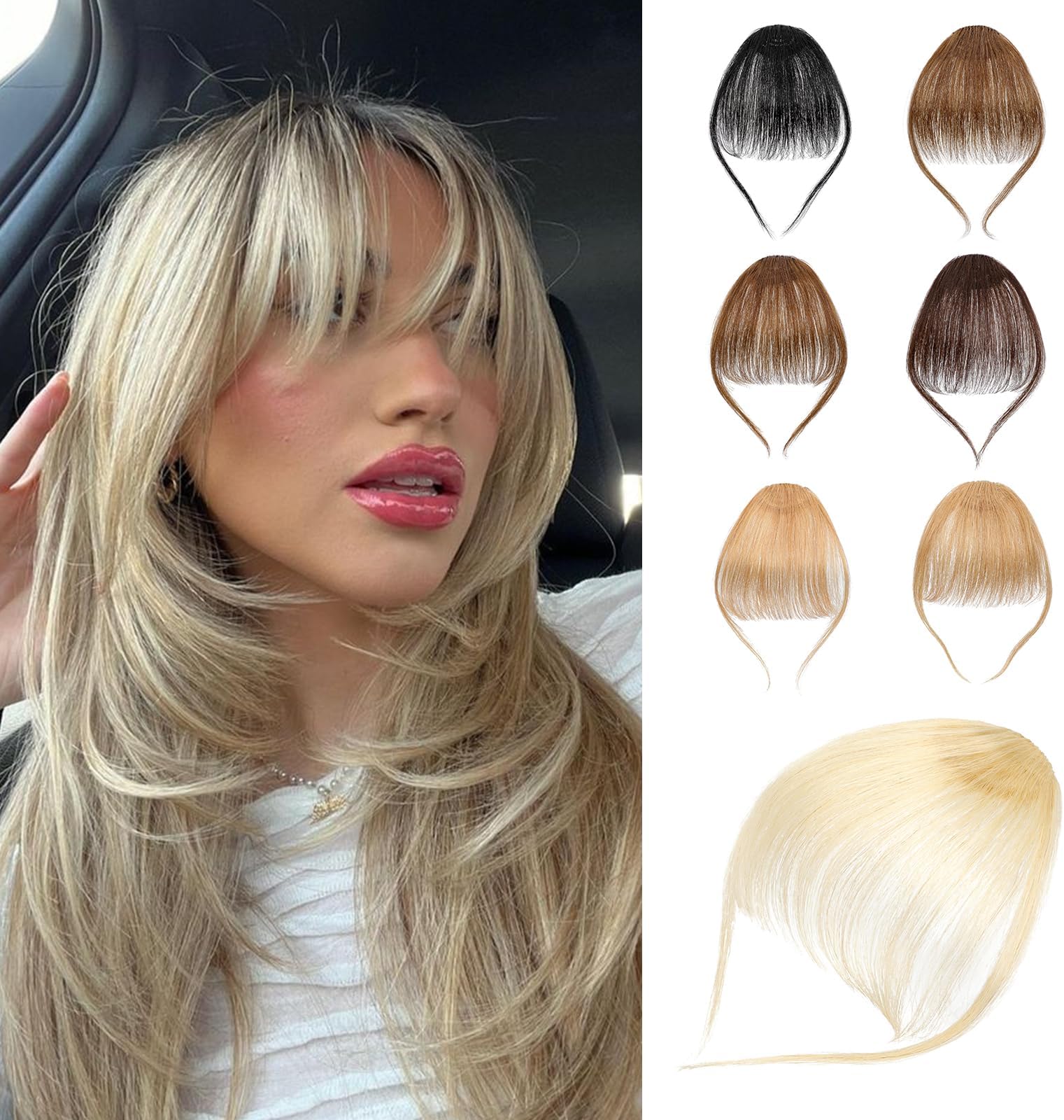 Amazon.com : DAN NING Clip in Bangs, Black Real Human Bangs Hair ...