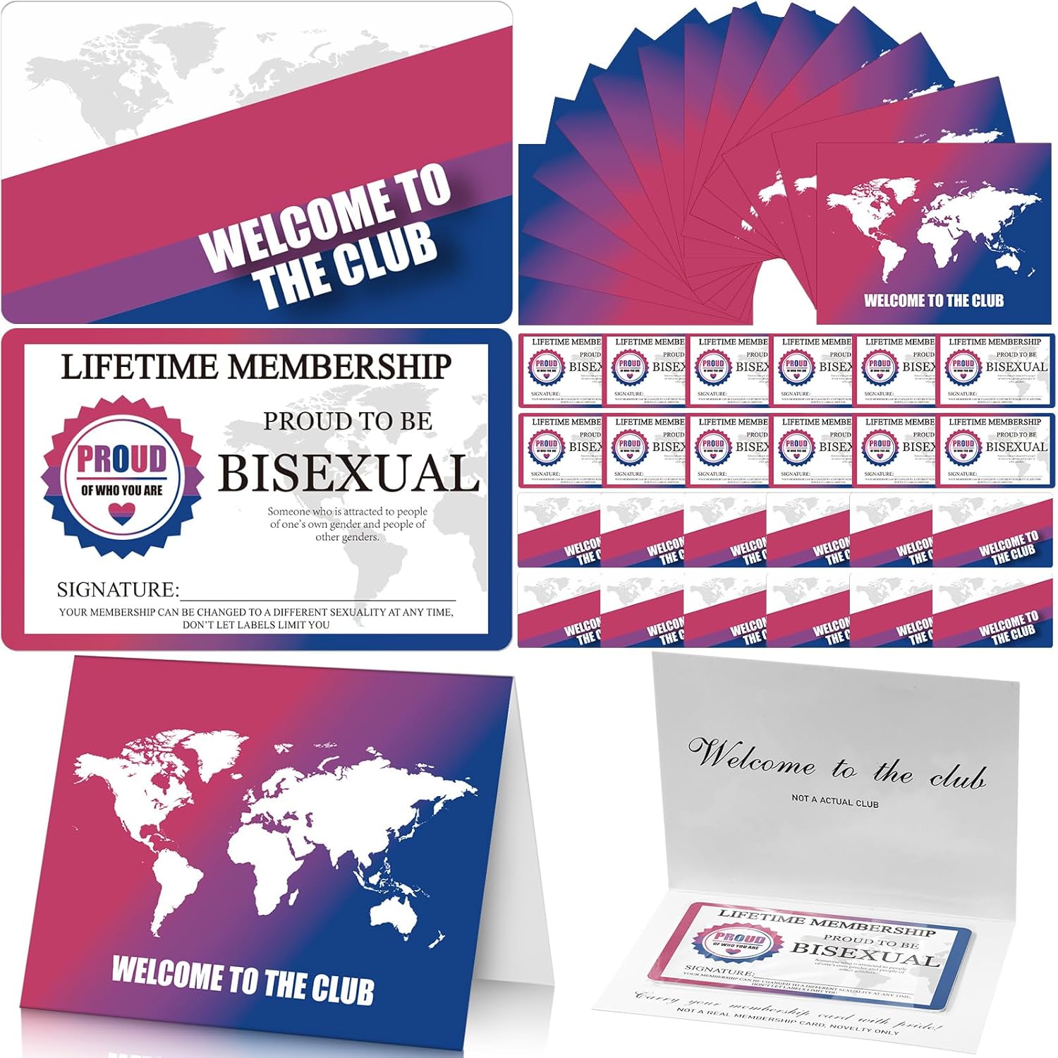 Amazon.com : Spakon 24 Pcs LGBT ID Cards Rainbow Bisexual Gay Pride ...