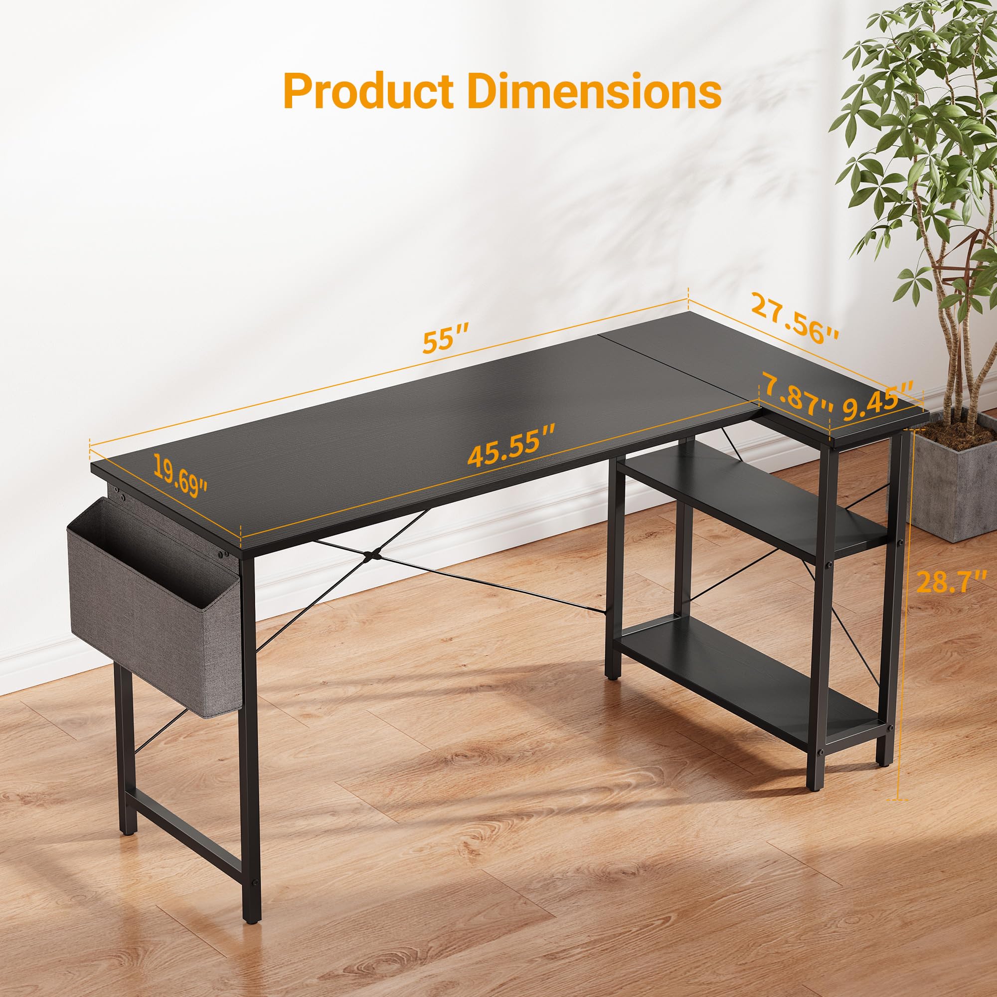 Snapklik.com : BANTI L Shaped Small Computer Desk