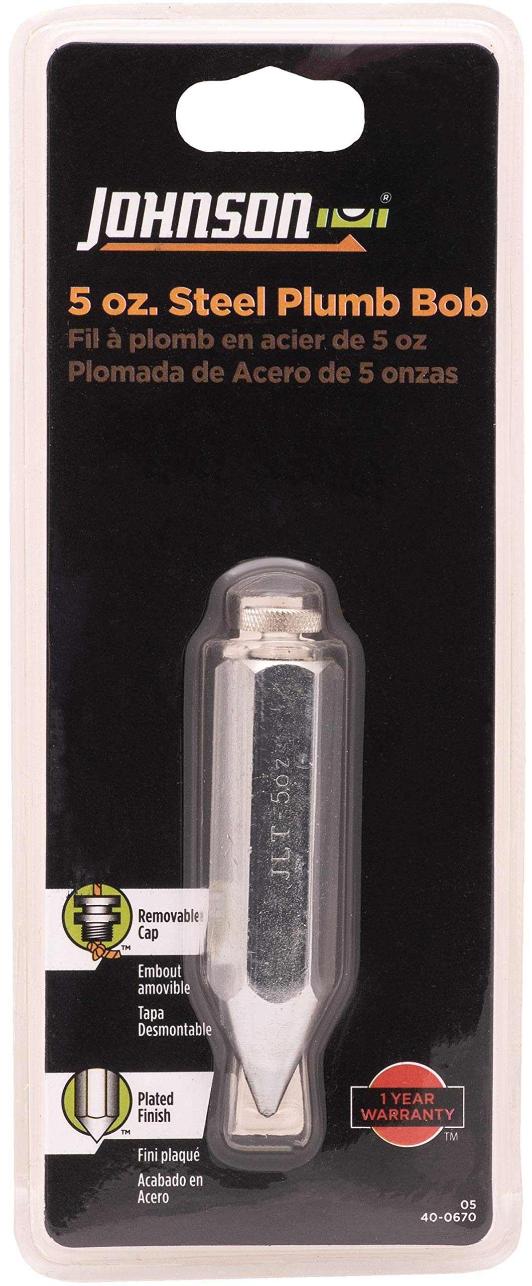 Snapklik.com : Johnson Level & Tool 05 Steel Hexagonal Plumb Bob