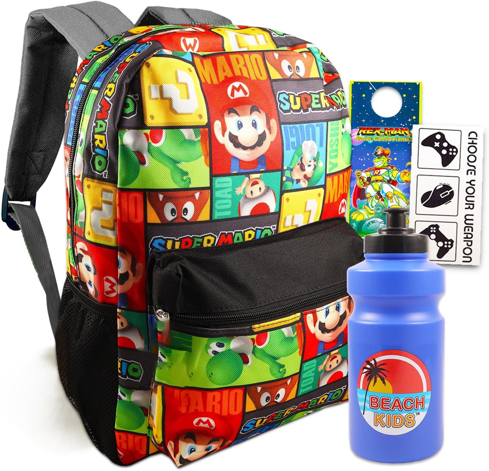 Amazon.com | Super Mario 16" Allover Print Character School Backpack ...