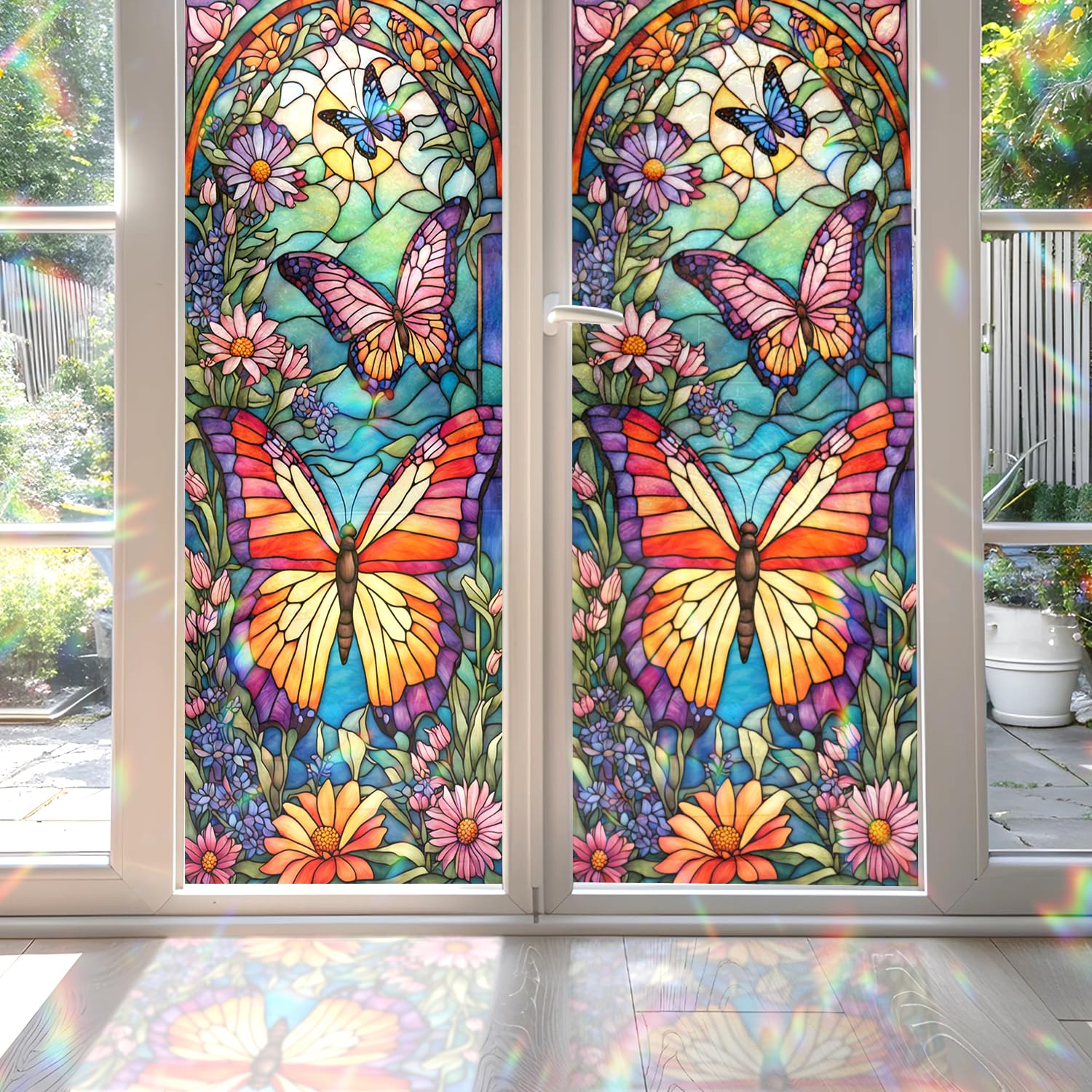 Amazon.com: Butterfly Stained Glass Window Film, Decorative Butterfly ...