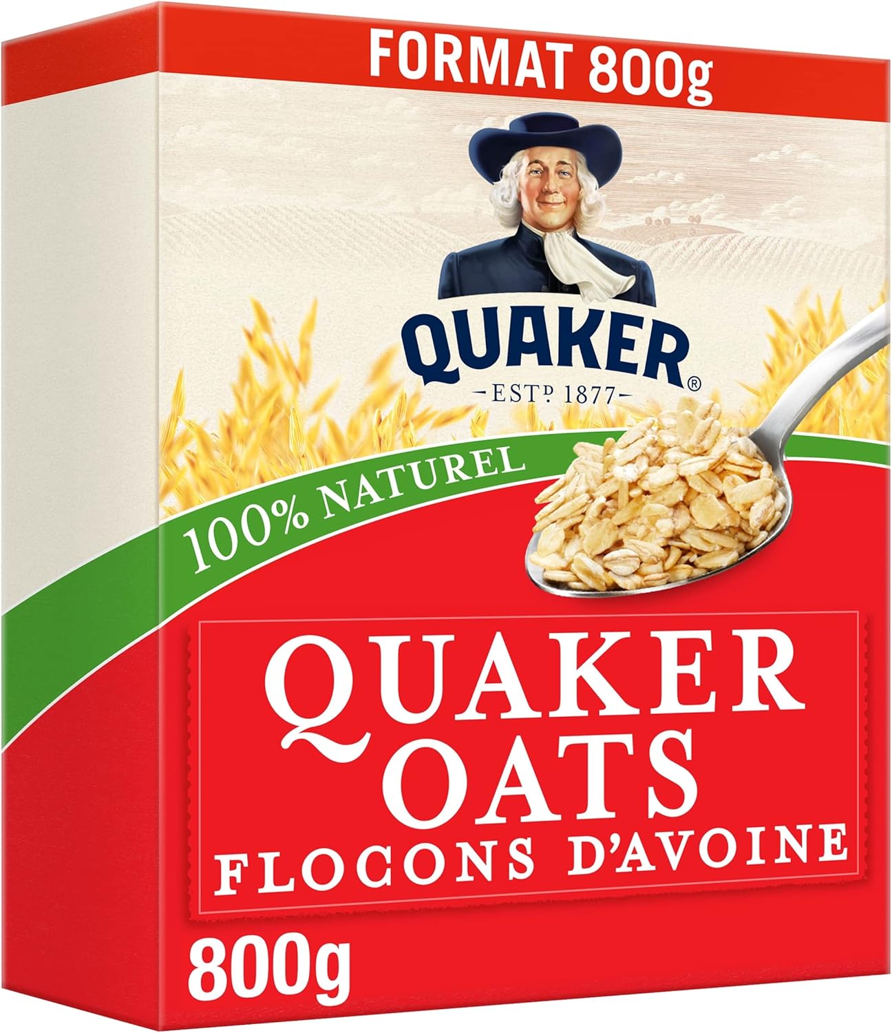 Quaker OATS Flocons d'Avoine, Format Familial 800 g : Amazon.fr: Epicerie