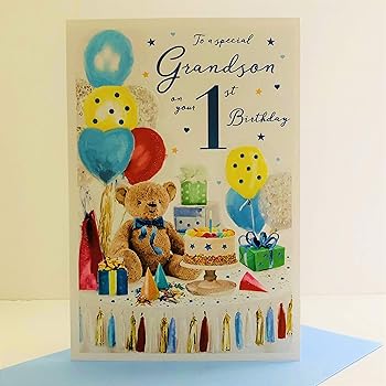 Hallmark First Birthday Card for Grandson, Pop Up Boat - Large Square ...