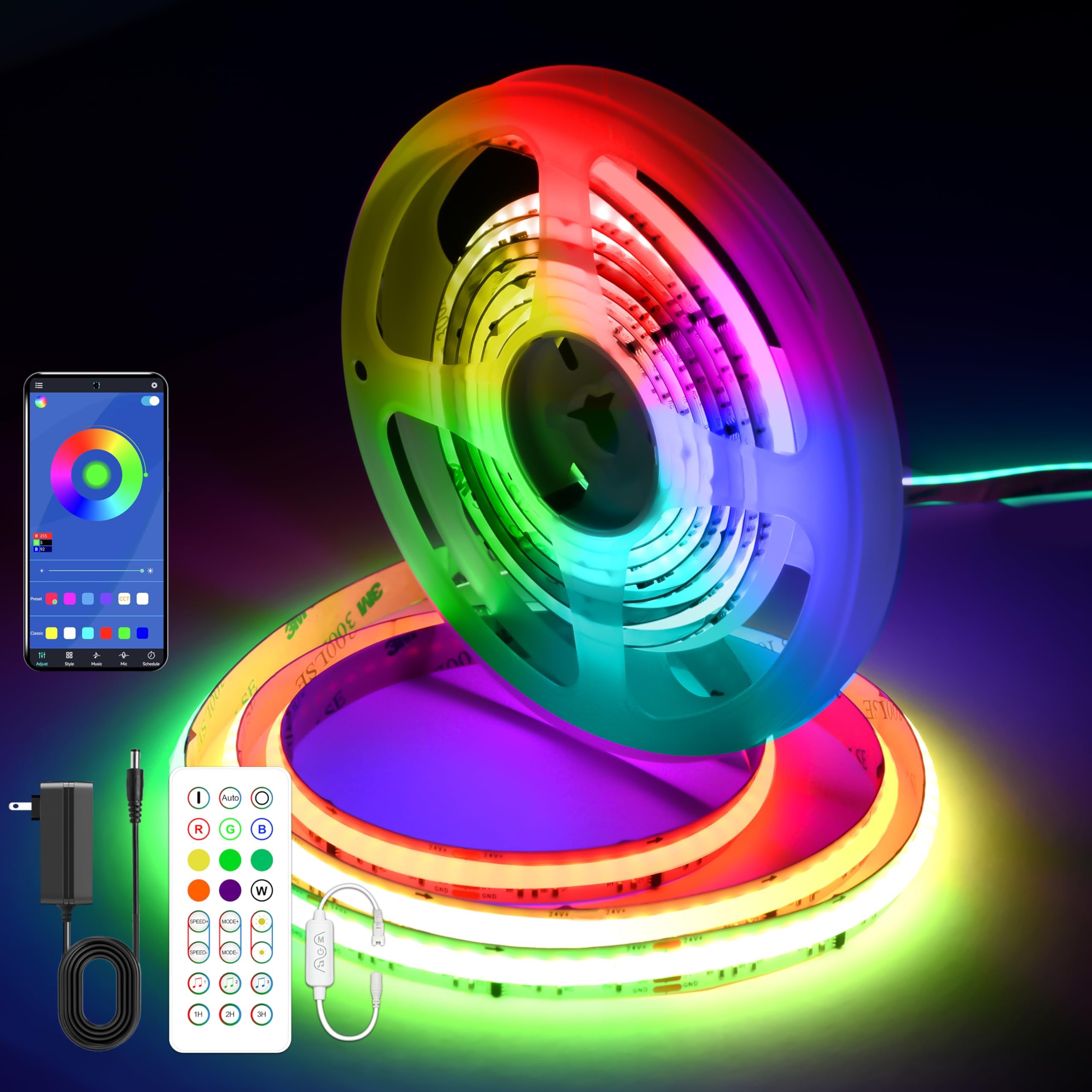 Amazon.com: TJOY 100ft Bluetooth LED Strip Lights, Music Sync LED ...