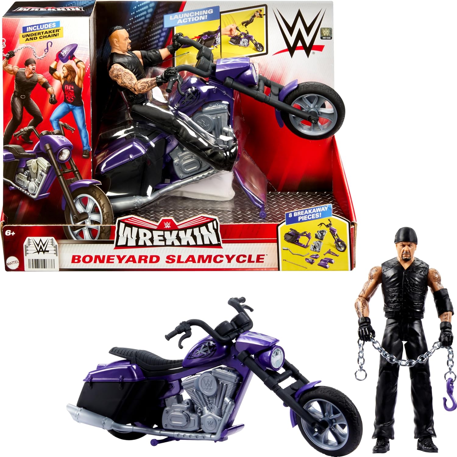 Amazon.com: Mattel WWE Wrekkin' Action Figure & Toy Vehicle Set ...