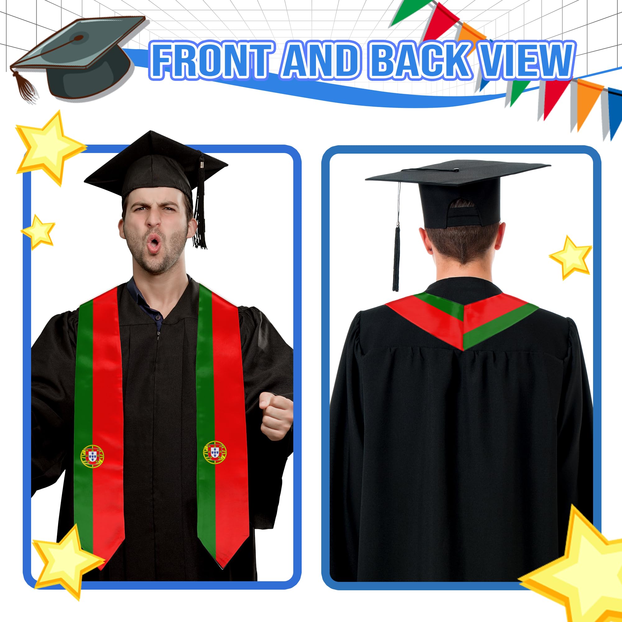 Snapklik.com : Vcmaluco Portugal Flag Graduation Stole - Unisex Adults
