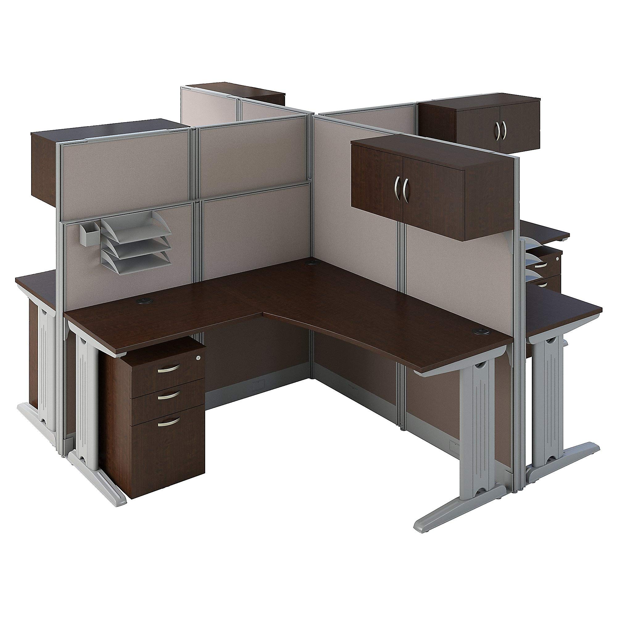 Easy Office Cubicle Series 4 Person Cluster Lcubicle Bush Easy Office