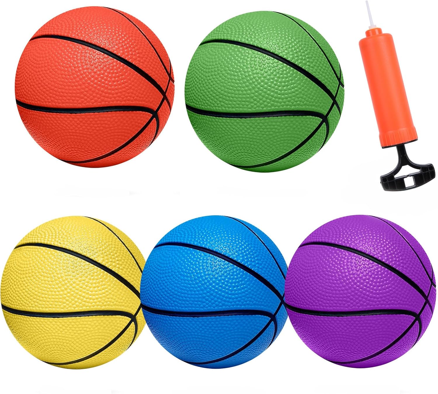 Amazon.com: Espistmo Mini Basketball Set - 5 Pack 6" Small Balls with ...