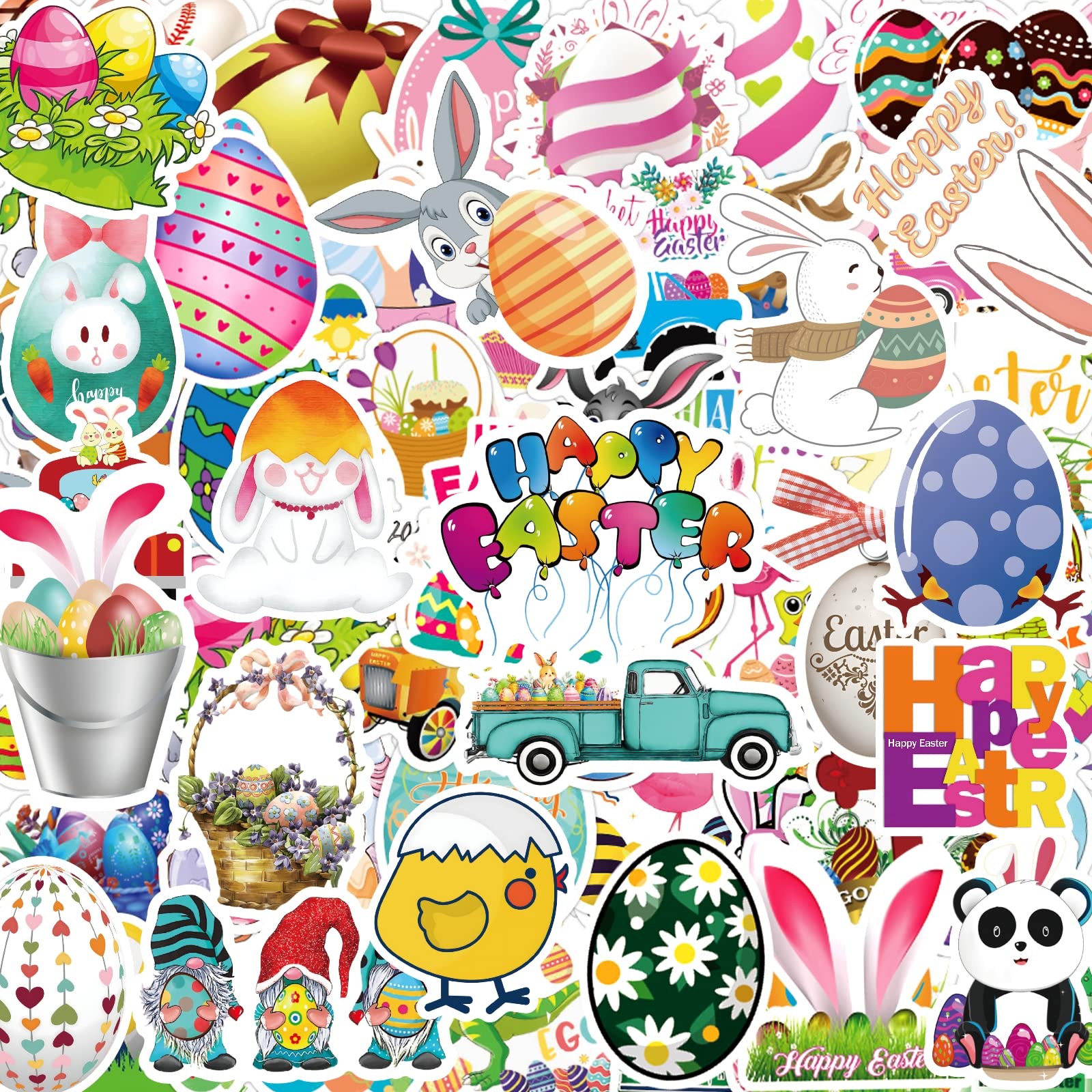 Amazon.com: 200Pcs Easter Stickers, Easter Egg Bunny Individual ...