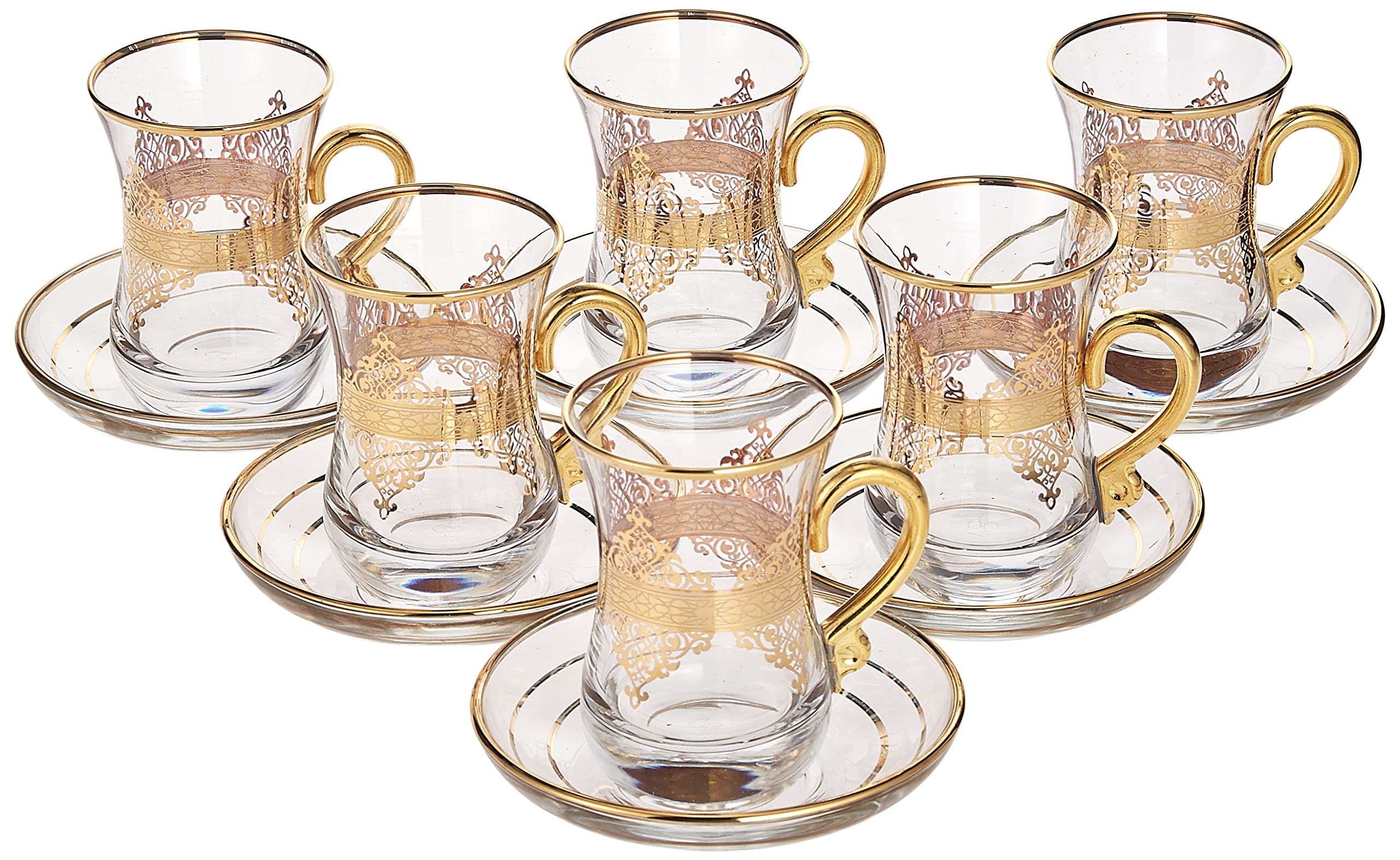 Buy ABKA Turkey Vintage Turkish Tea Glasses Cups Set of 12 for Party ...