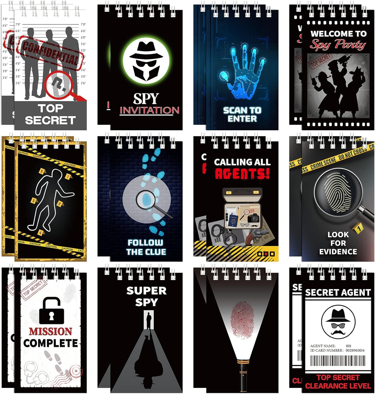 Amazon.com: 24 Pcs Spy Party Favor Blues Clues Notebook Secret Agent ...