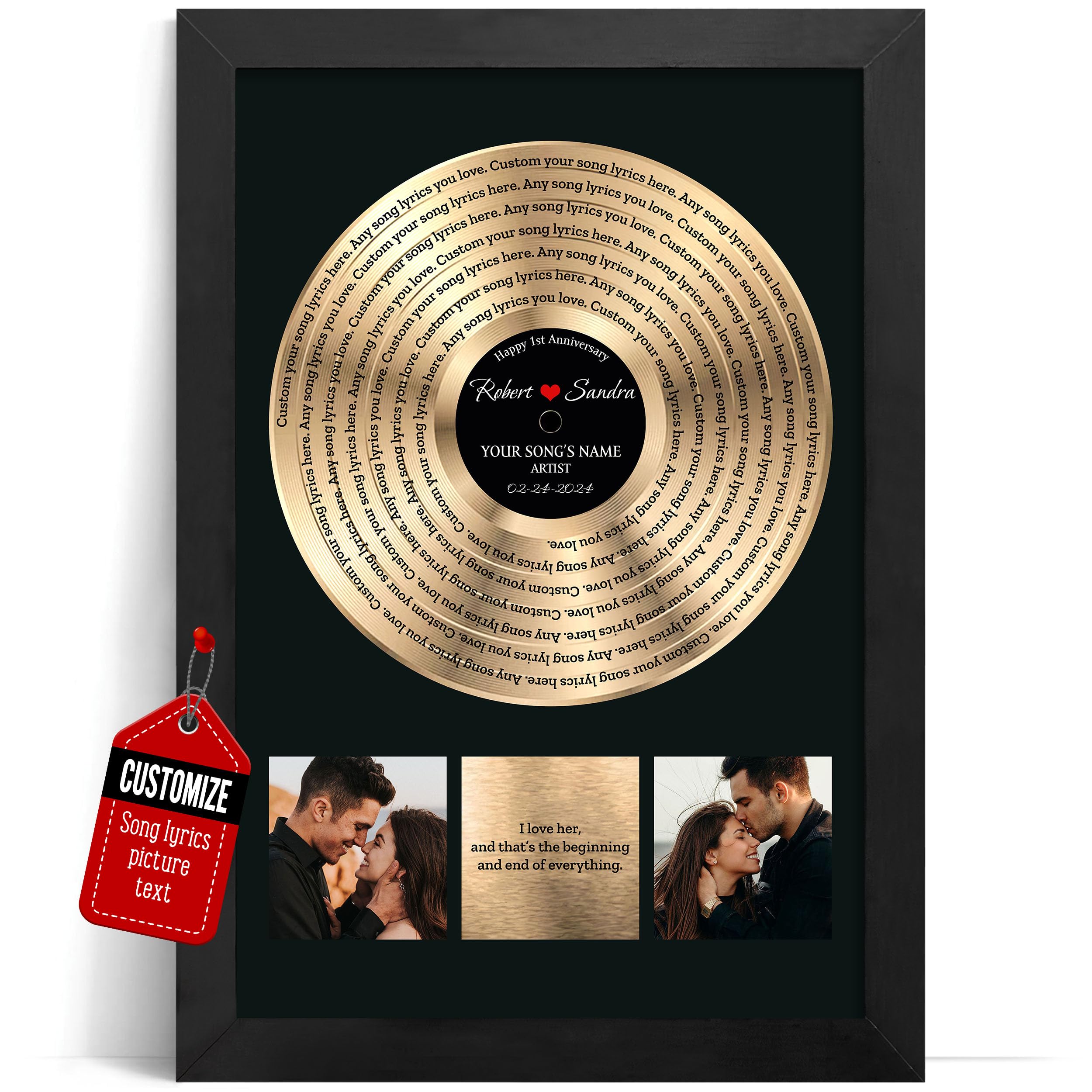 Amazon.com: Custom Gold Vinyl Record, Customized Vinyl Record for Gift ...