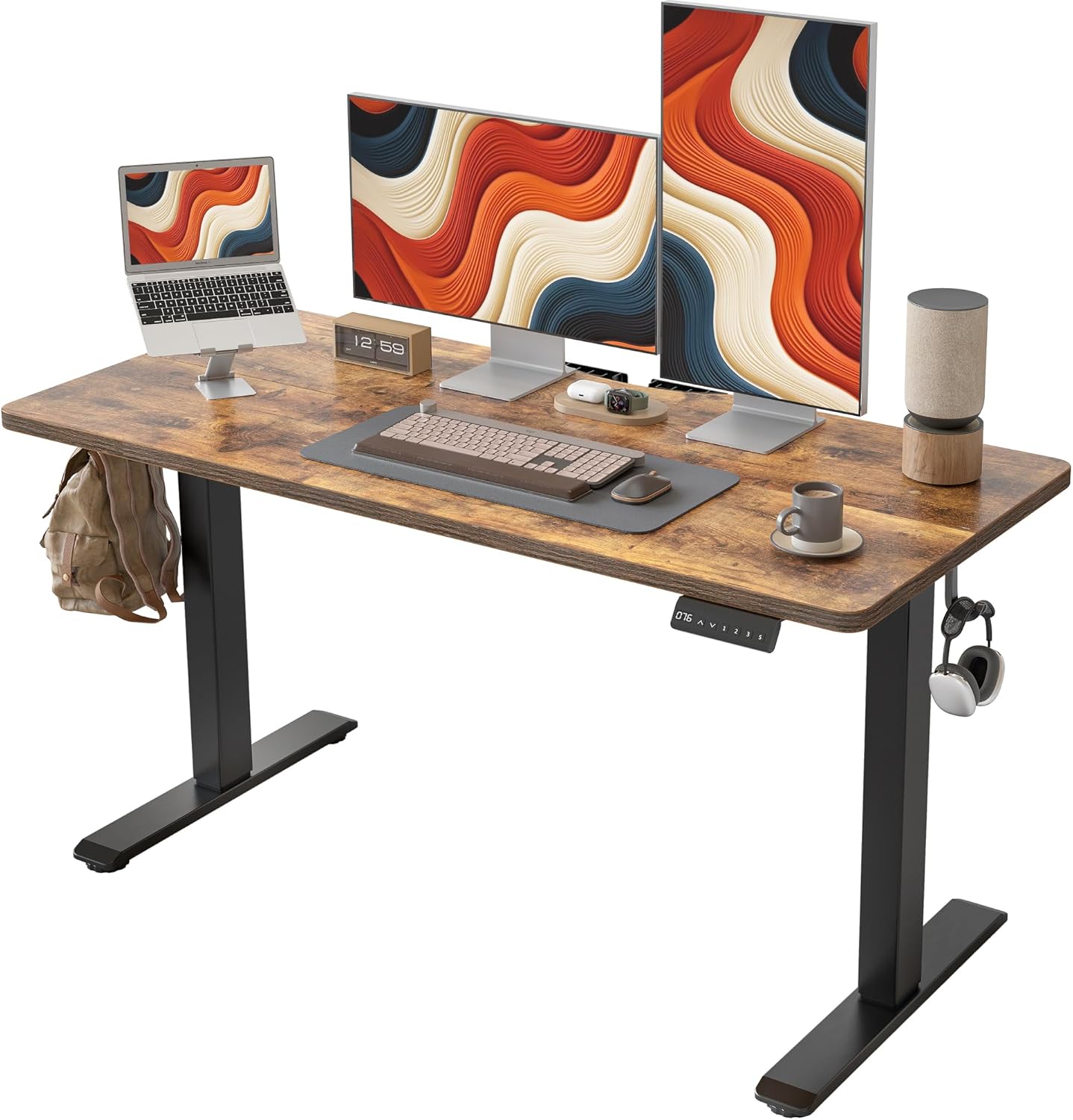 BEXEVUE Height Adjustable Electric Standing Desk - 140x60 cm Stand Up ...