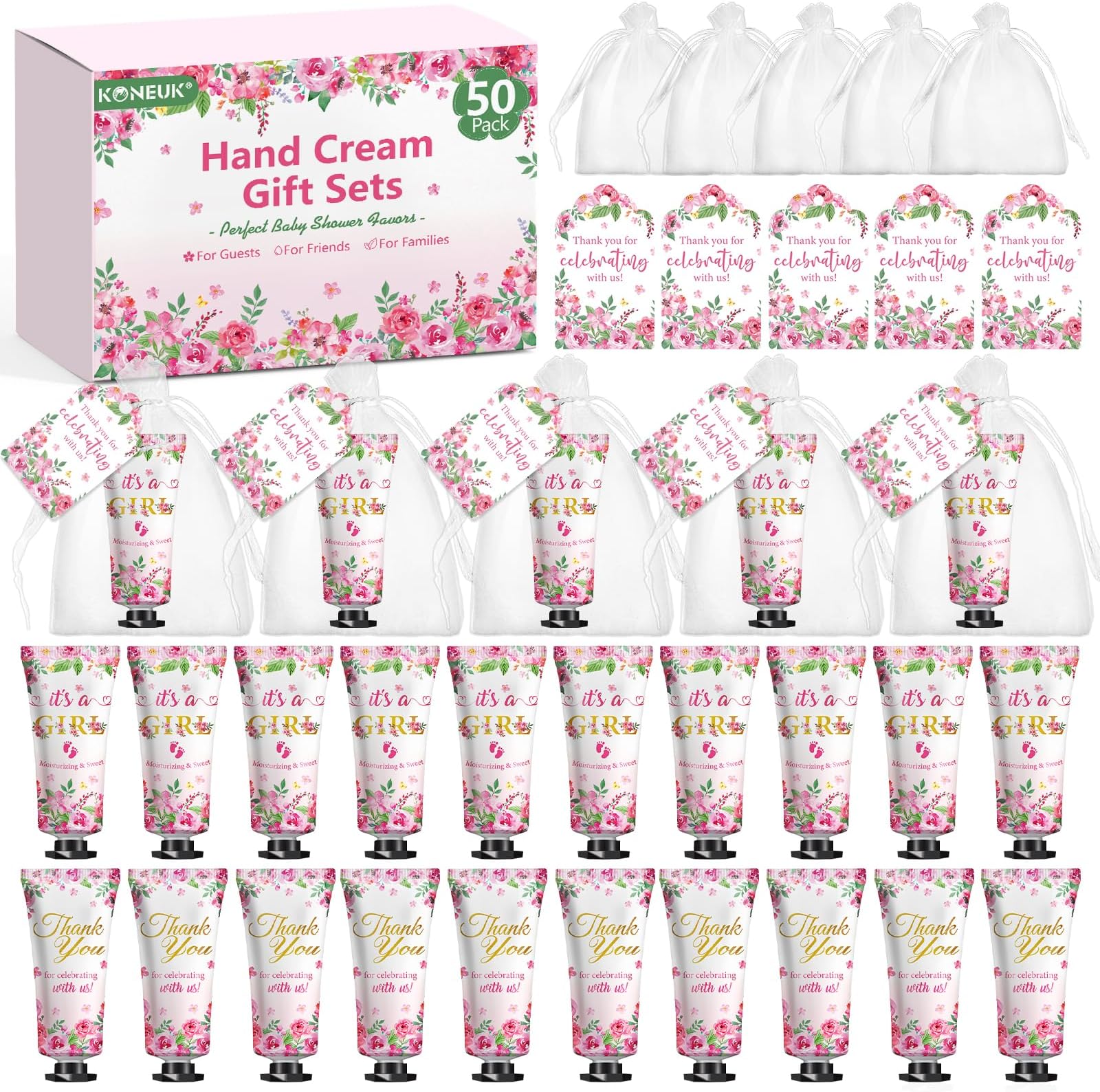 Amazon.com : KONEUK 50 Pack Bulk Hand Cream Sets, Bridal Shower Favors ...