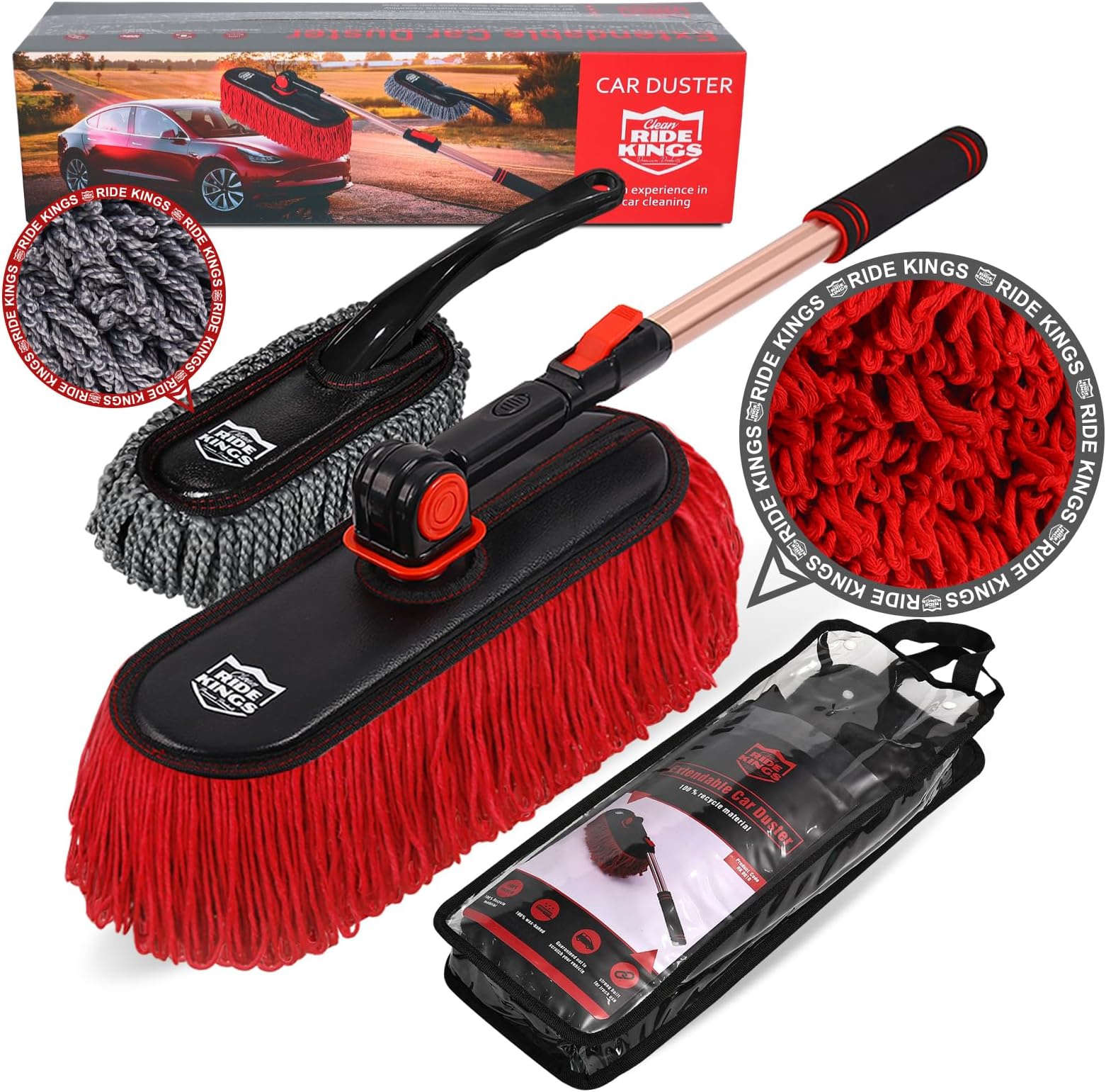 RIDE KINGS Car Duster Exterior Scratch Free,Car Dust Brush with ...
