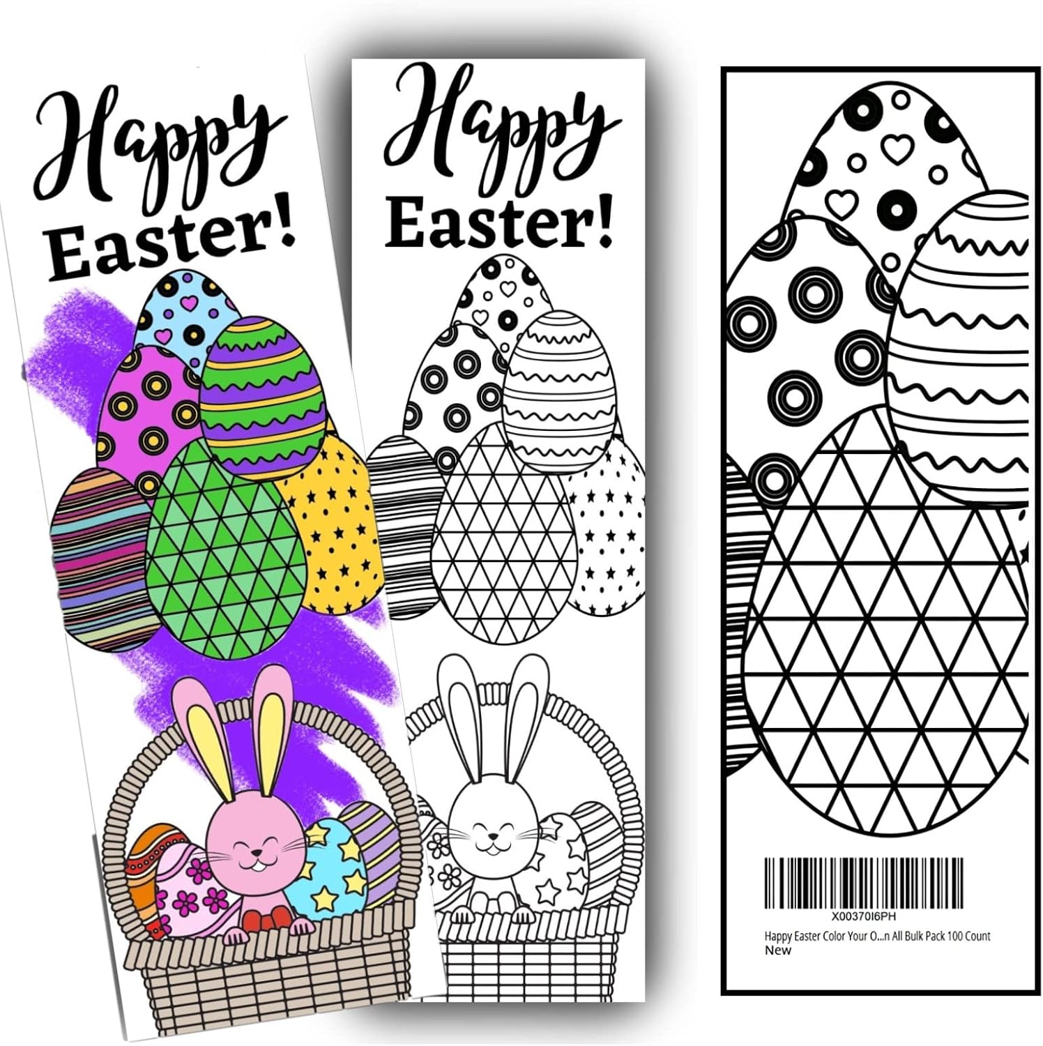 Amazon.com: Happy Easter Basket Bunny Eggs Color Your Own Easter ...