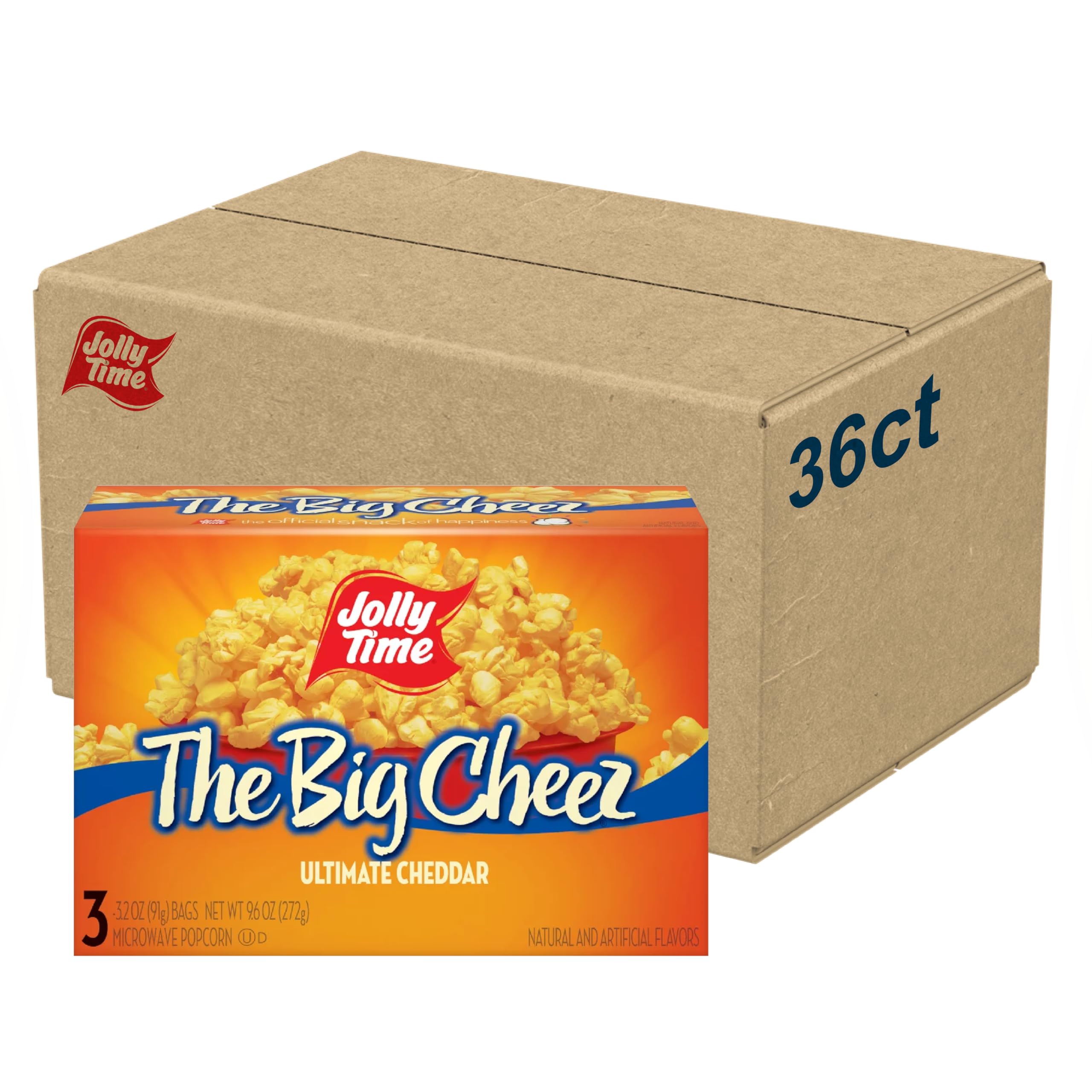Amazon.com: Jolly Time The Big Cheez, Cheddar Cheese Microwave Popcorn ...