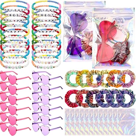 Amazon.com: FineCheer 60 Pcs Beaded Friendship Bracelets Sunglasses ...