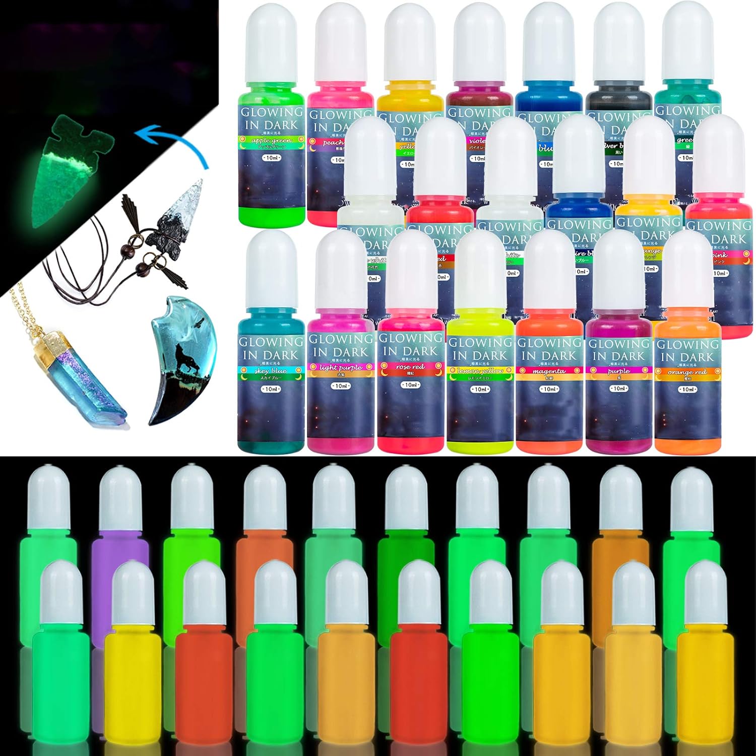 Amazon.com: 20 Colors Luminous Epoxy Resin Pigment Glow in The Dark ...
