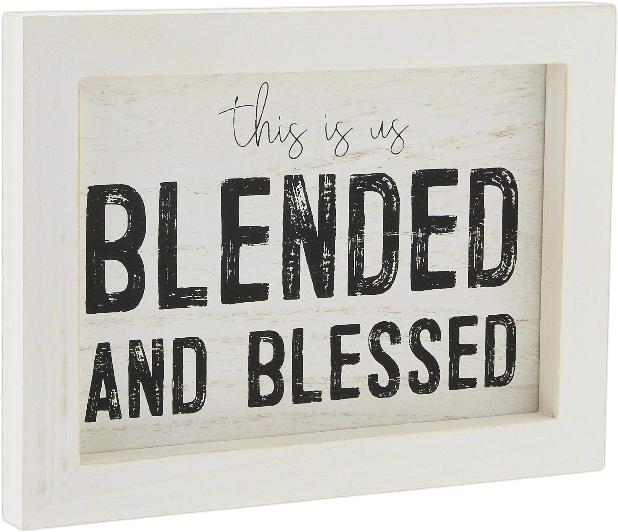 Amazon.com: 'This is Us Blended and Blessed' White Wood Sign for ...