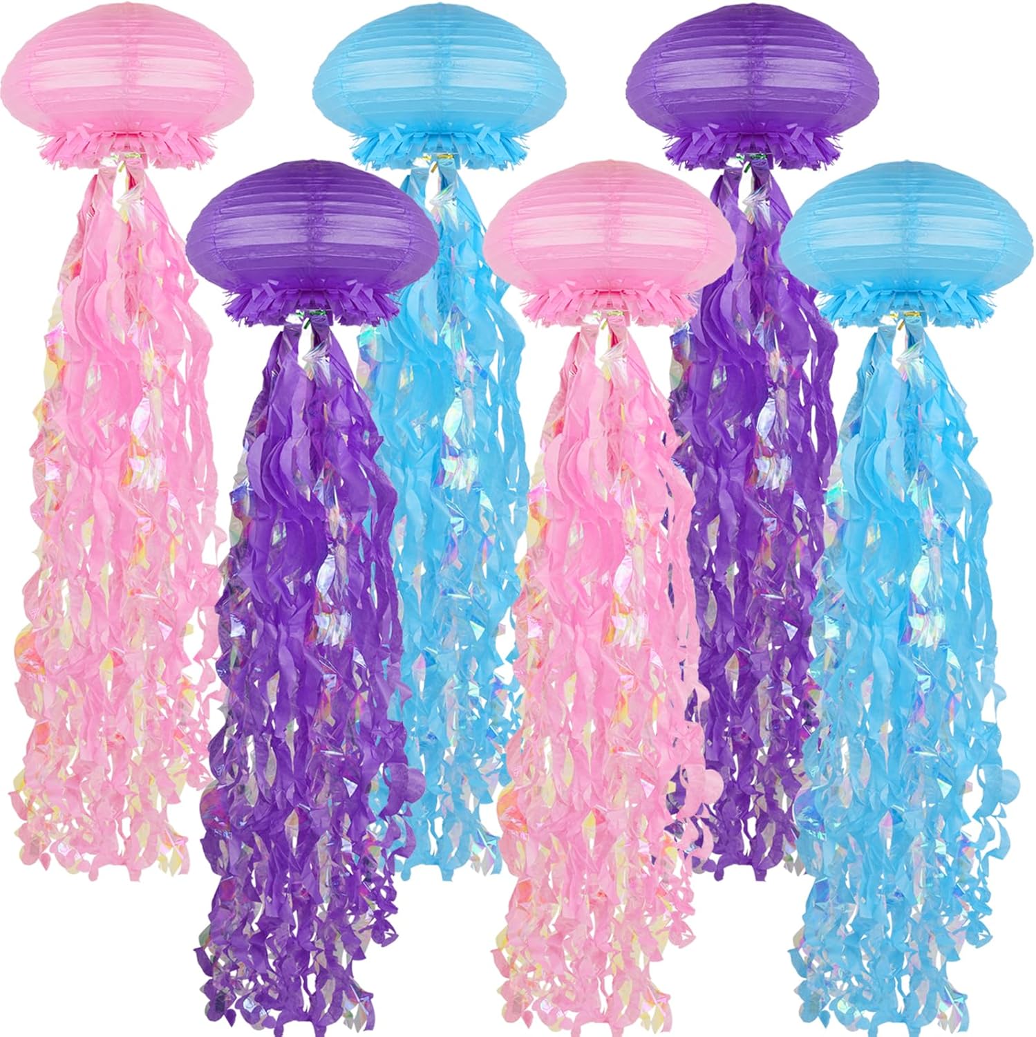 Jellyfish Paper Lanterns 6 Pacs 10 Inch Under The Sea Party Decorations Mermaid Party Baby ...