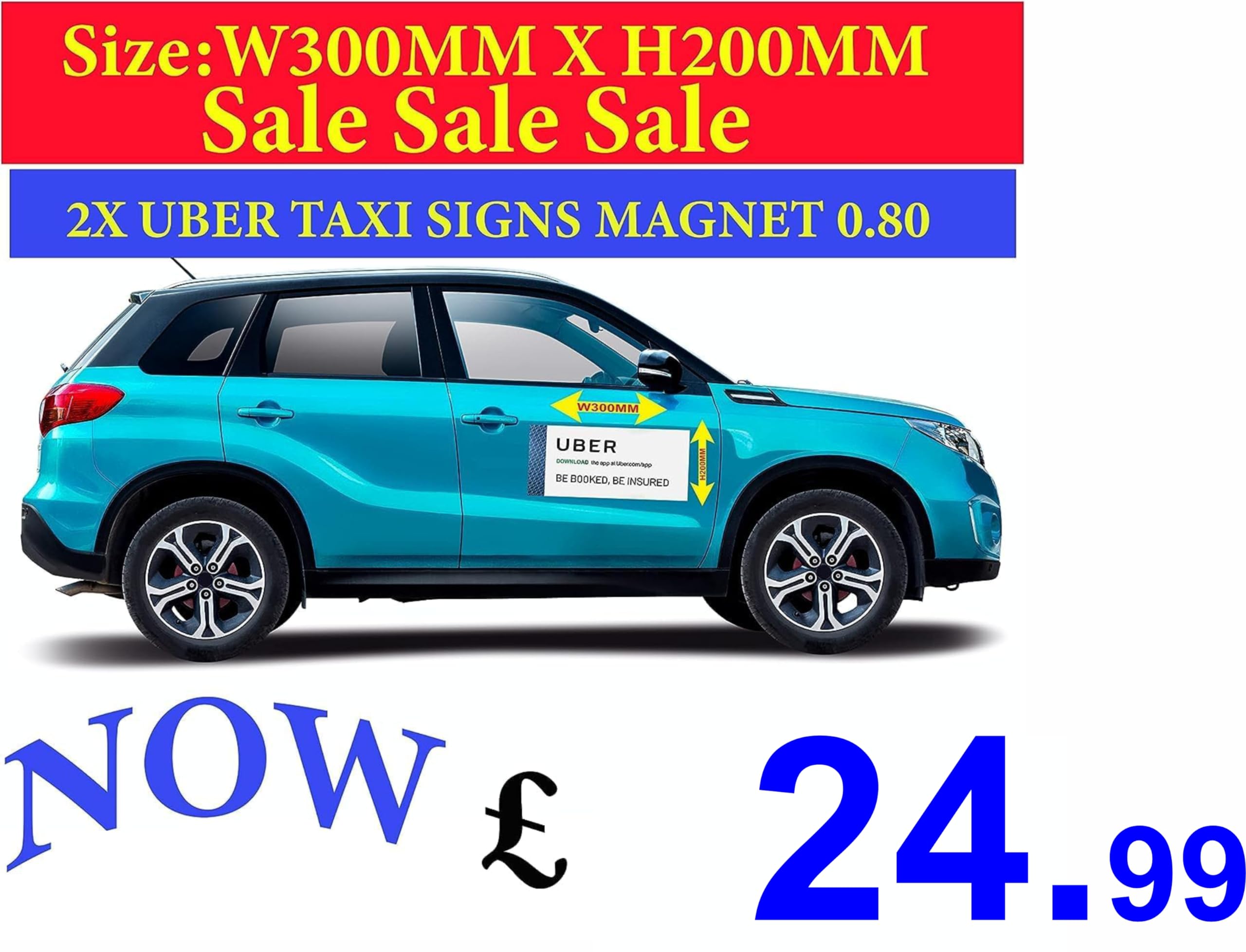 Taxi Door magnet Stickers 2X - Motorway Grade 0.8mm UBER : Amazon.co.uk ...