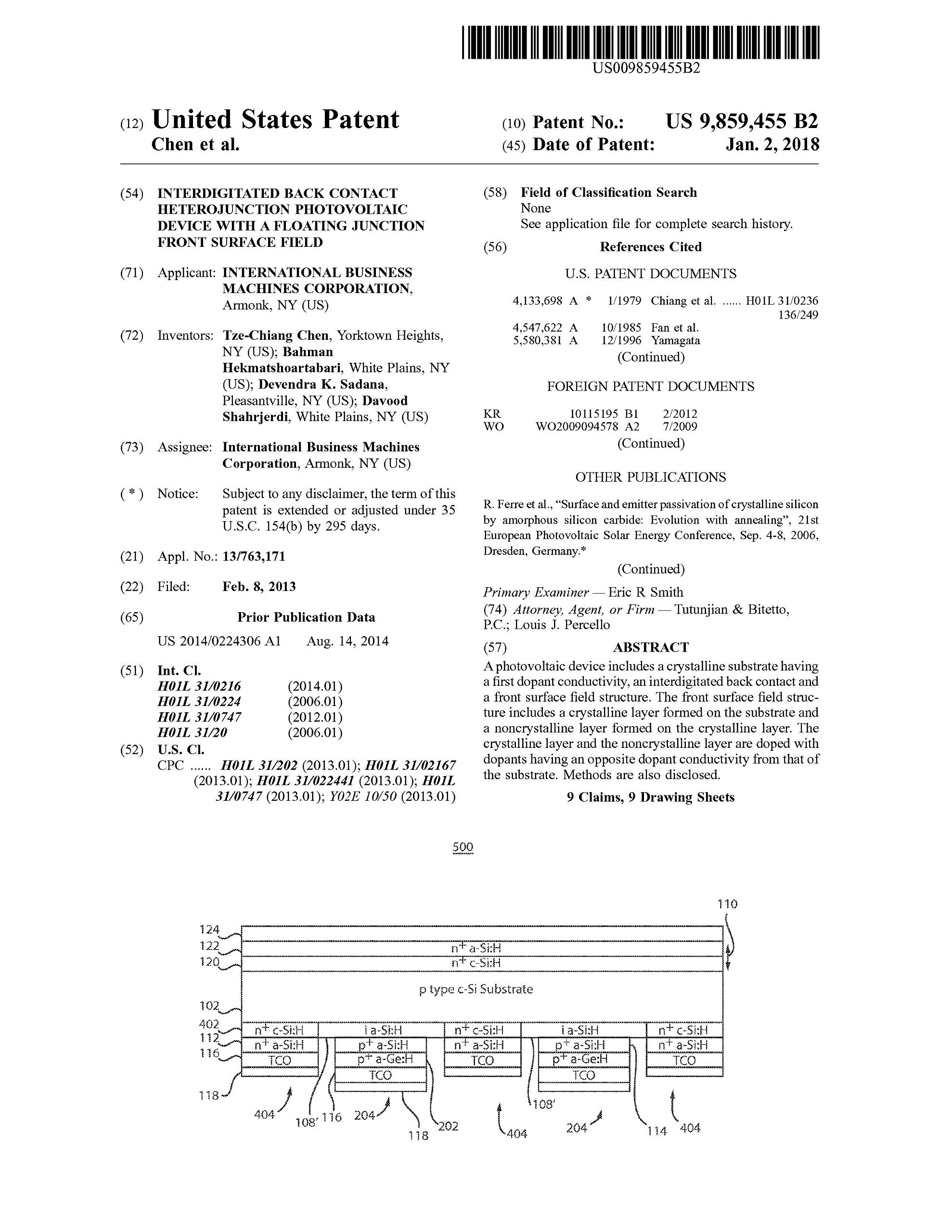 Buy Interdigitated back contact heterojunction photovoltaic device with ...
