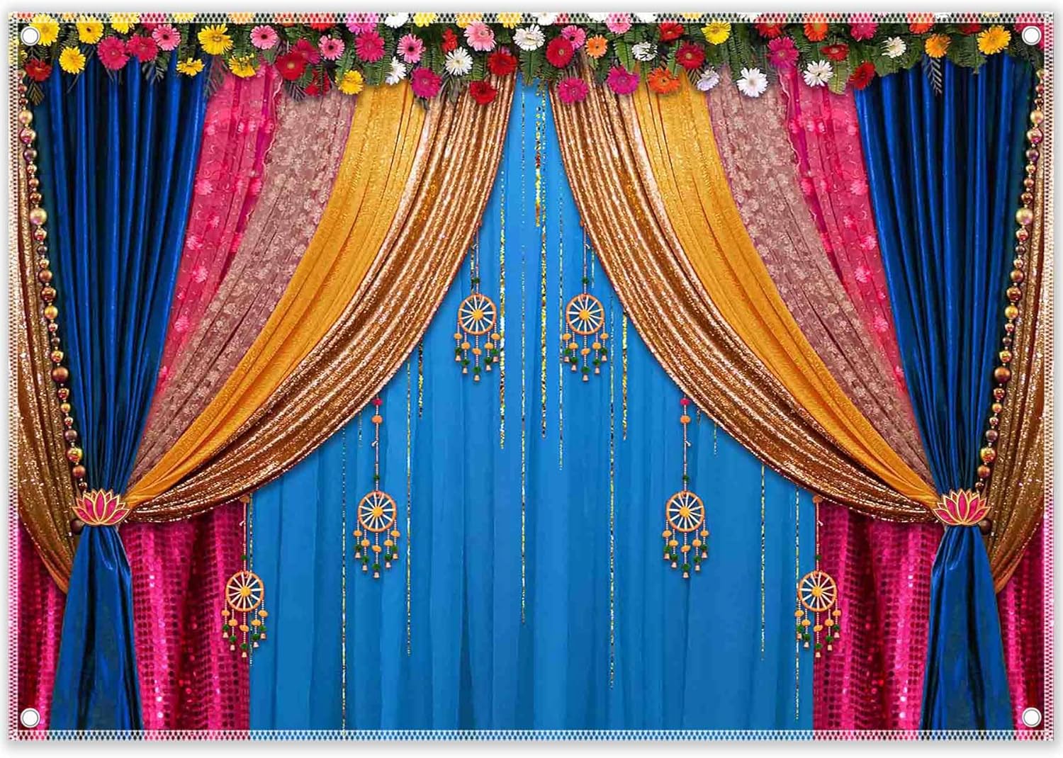 Amazon.com : ZTHMOE 8x6ft Polyester Indian Traditional Backdrop Macrame ...