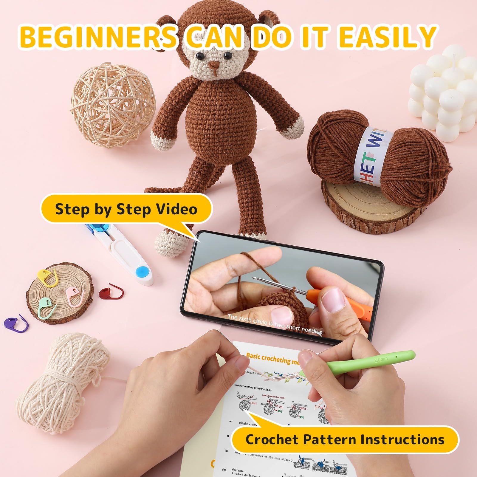 Beginner Crochet DetFinns Crochet Kit For Beginners - Hippo Amigurumi ...