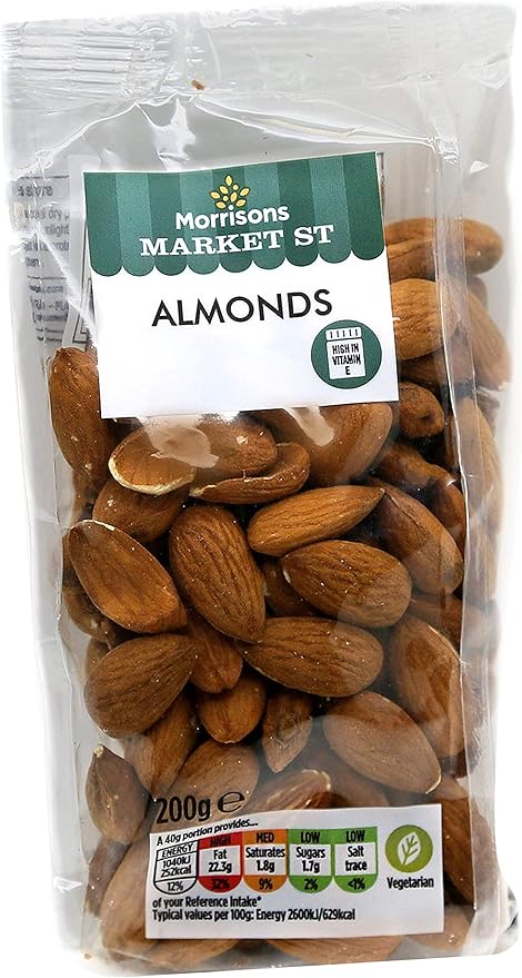 Morrisons Almonds, 200g : Amazon.co.uk: Grocery