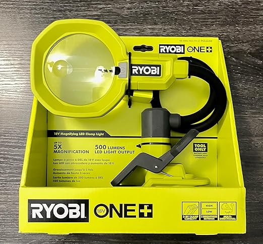 Amazon.com: RYOBI ONE+ 18V LED Magnifying Clamp Light (Tool Only ...