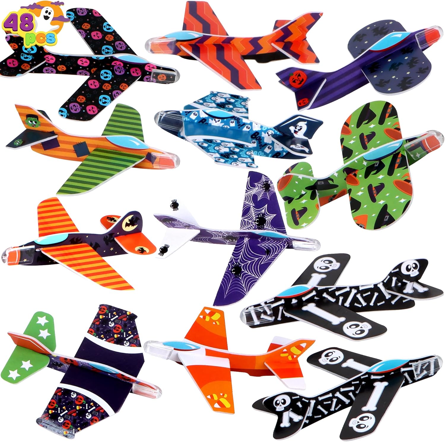 JOYIN 48 Pcs Halloween Foam Glider Planes, Flying Airplane Gliders Toys ...