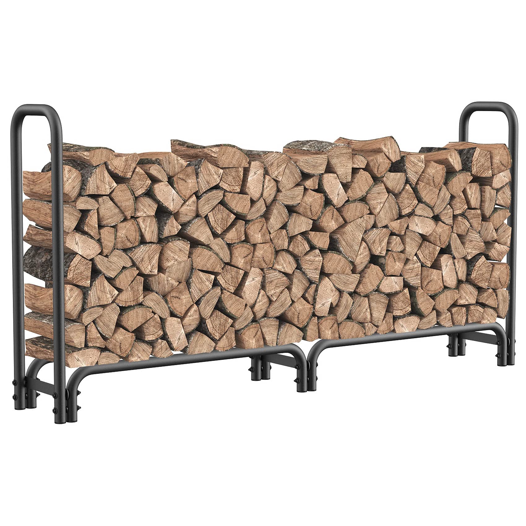 Buy Mr IRONSTONE 8ft Firewood Rack, Outdoor Wood Rack for Firewood ...