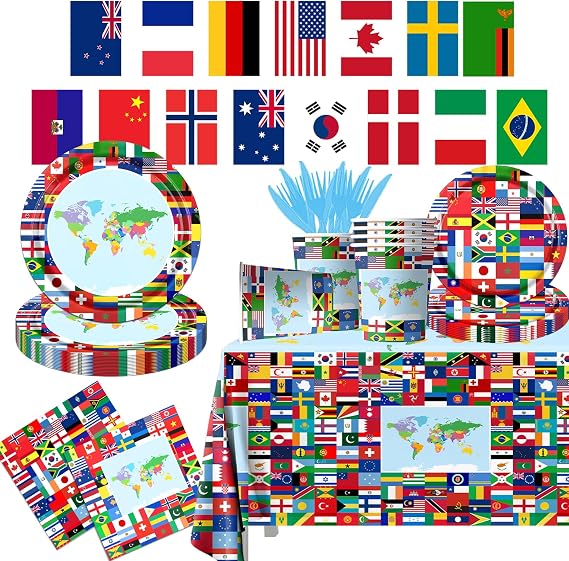 Amazon.com: International World Flags Tableware Set, 142Pcs ...