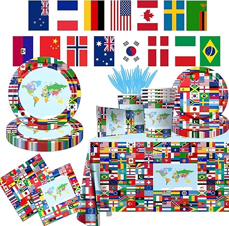 Amazon.com: International World Flags Tableware Set, 142Pcs ...