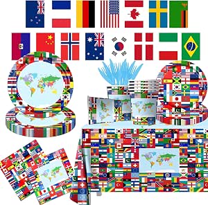 Amazon.com: International World Flags Tableware Set, 142Pcs ...
